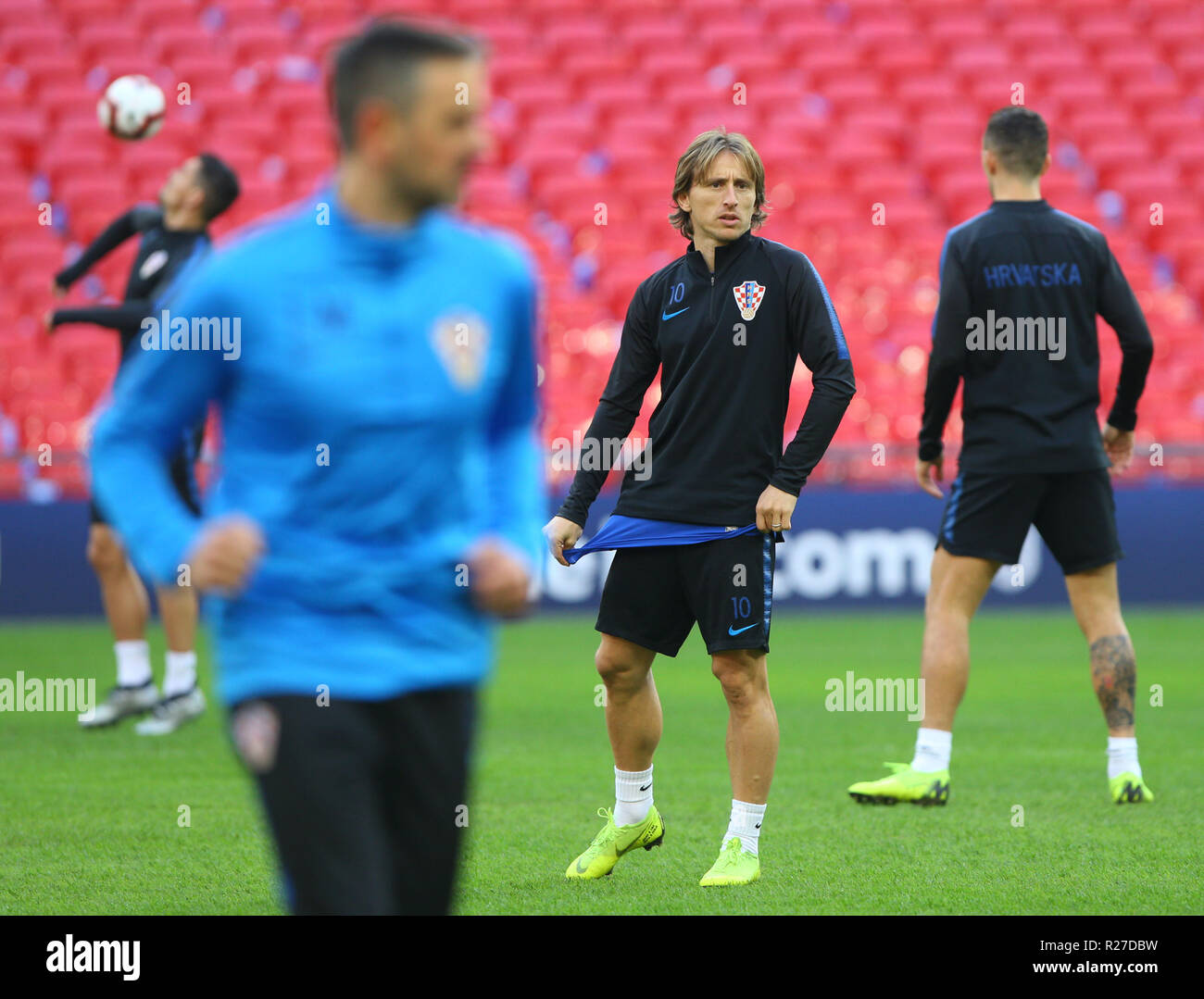 Croatia's Luka Modric during the training session at Wembley Stadium ...