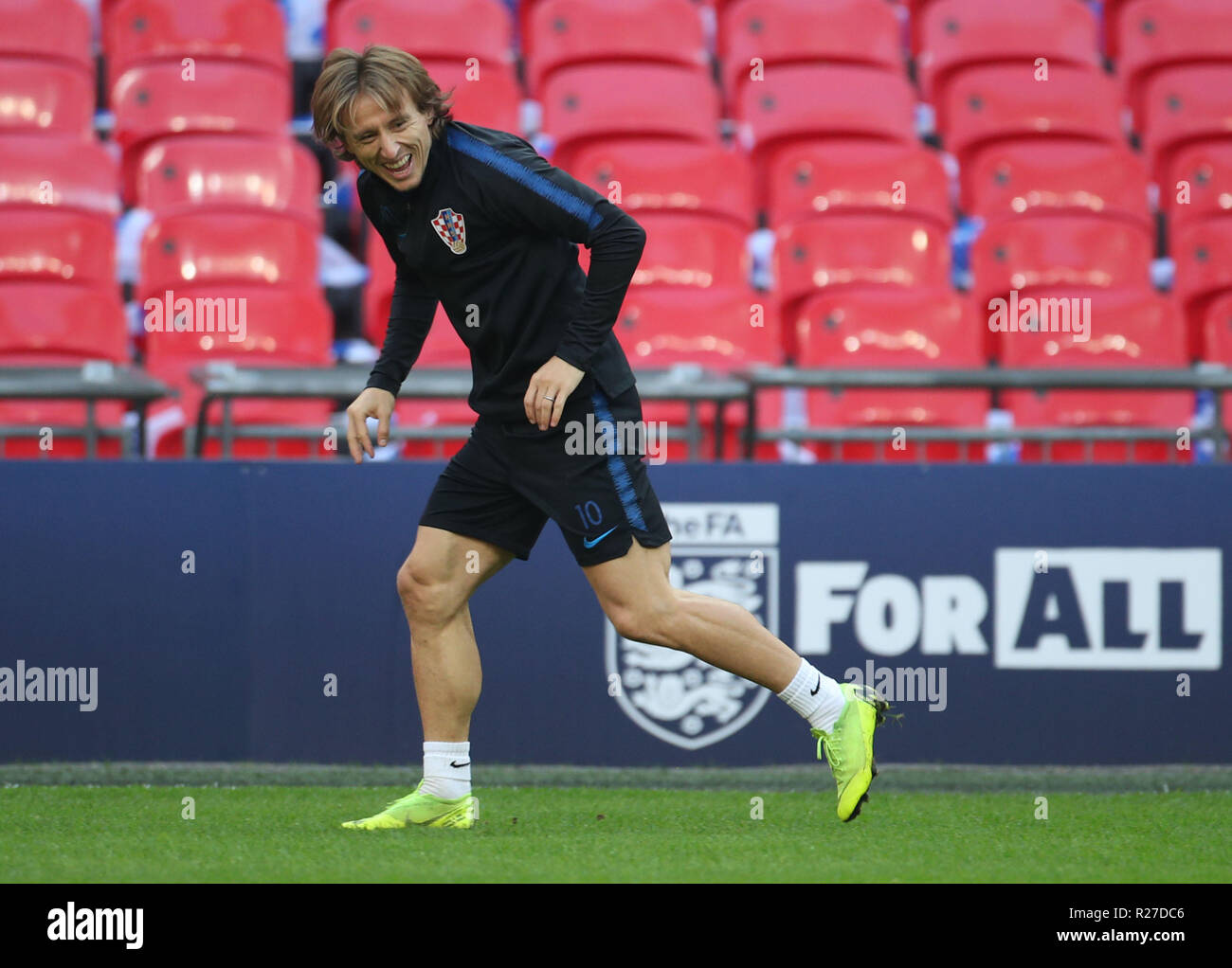 Croatia's Luka Modric during the training session at Wembley Stadium ...