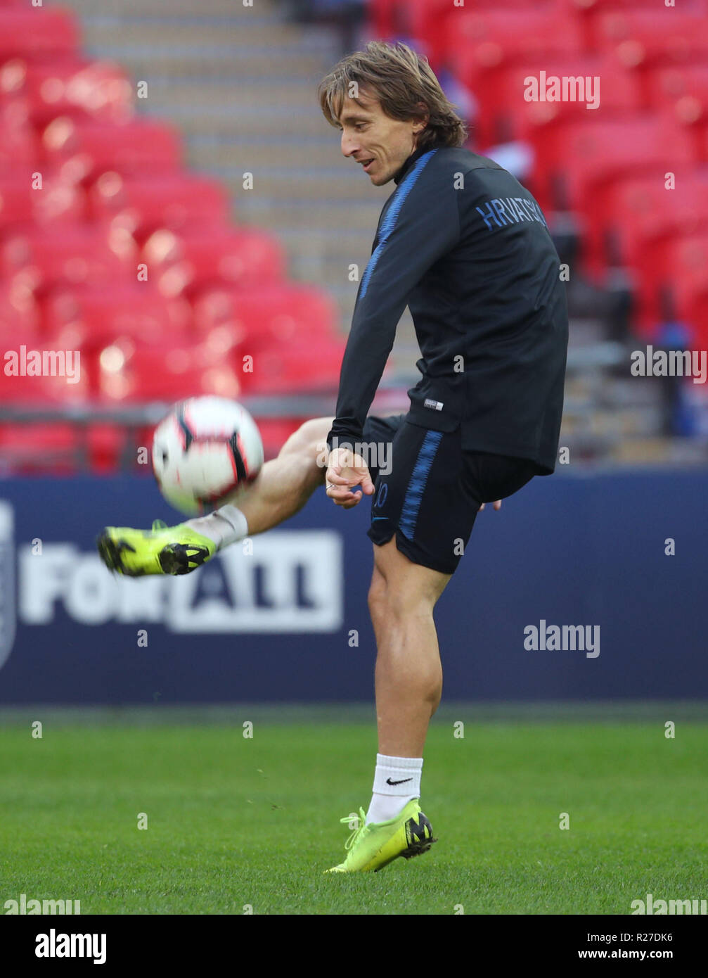 Croatia's Luka Modric during the training session at Wembley Stadium ...