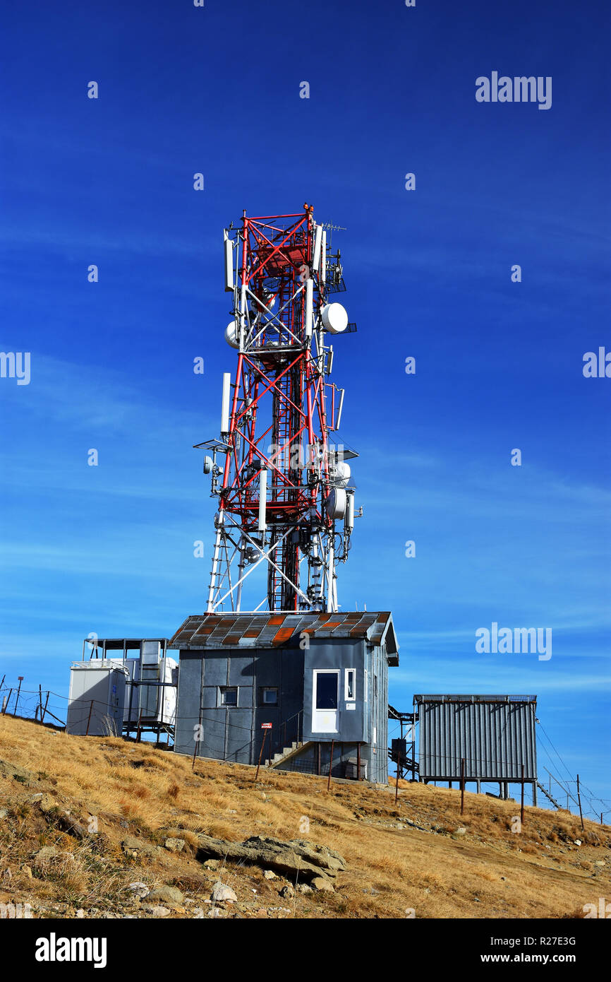 PTT tower on Furnica mountain in National Park Bucegi of Carpathians ...