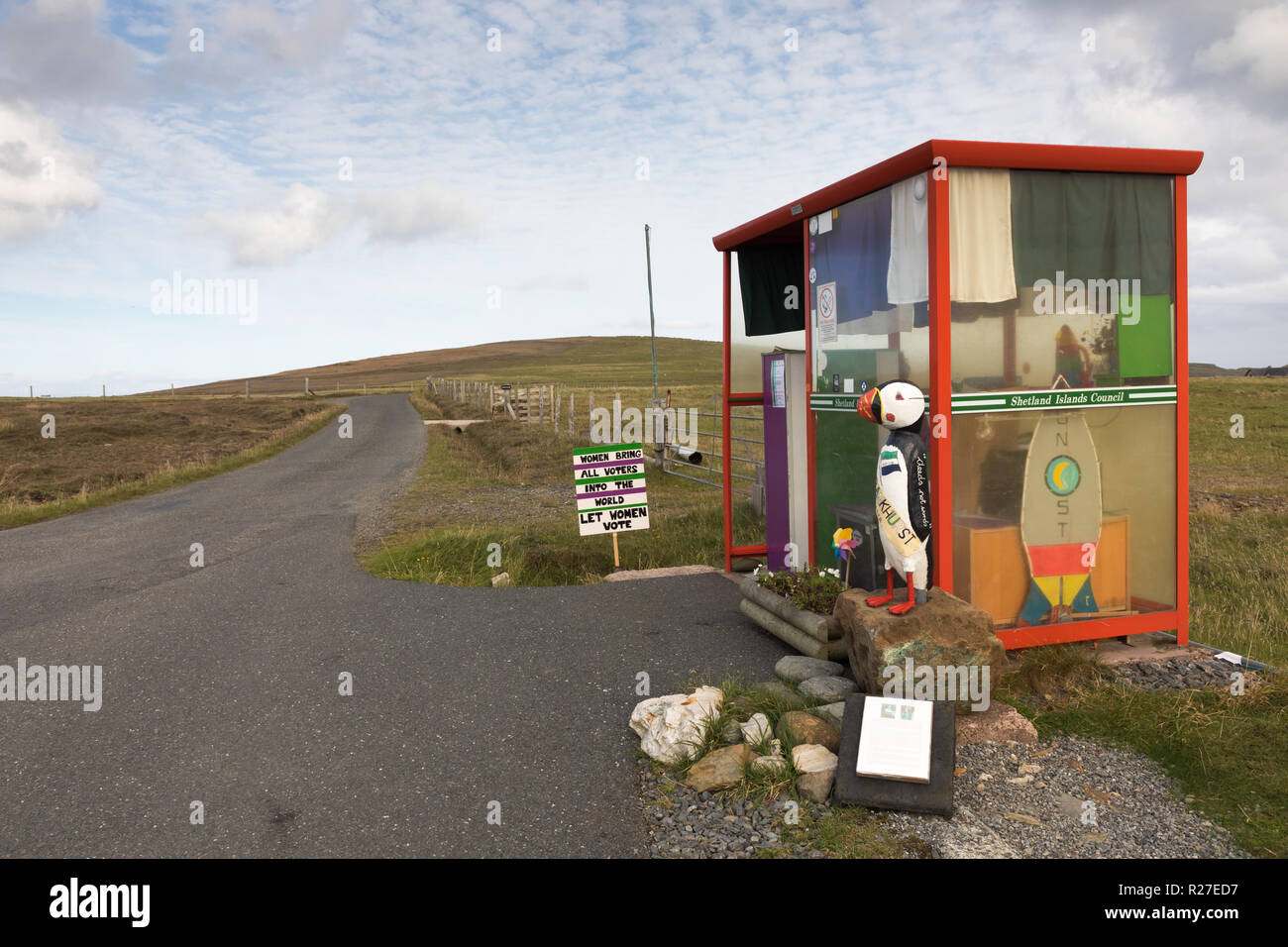 Bobby's Bus Shelter, Unst, Shetland Islands, UK Stock Photo - Alamy