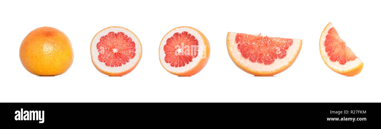 Composition collection of grapefruit in different variations isolated ...