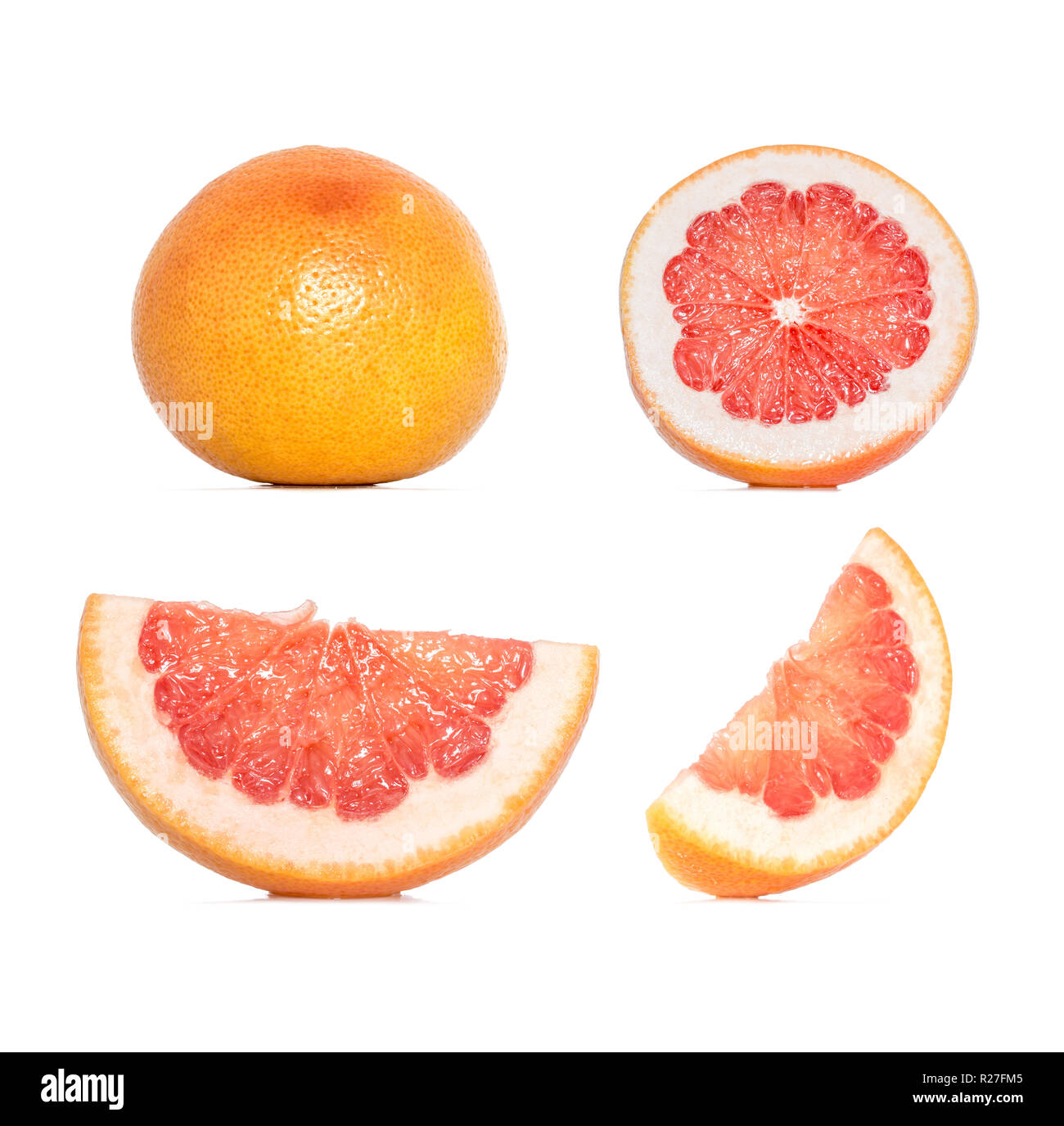 Composition collection of grapefruit in different variations isolated ...