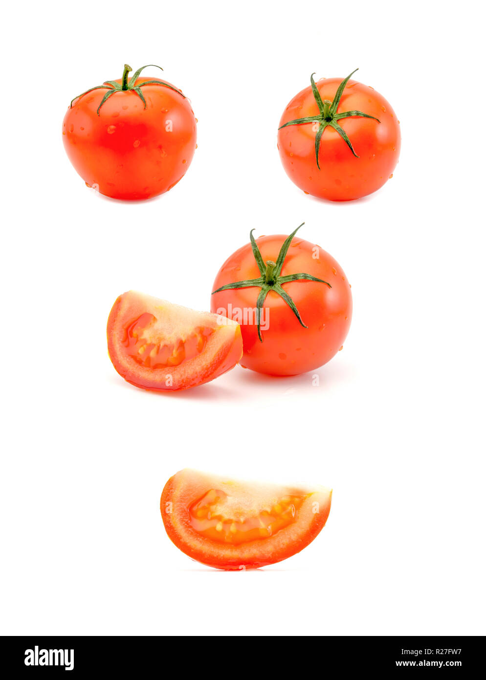 Collection of tomato in different variations isolated on white ...