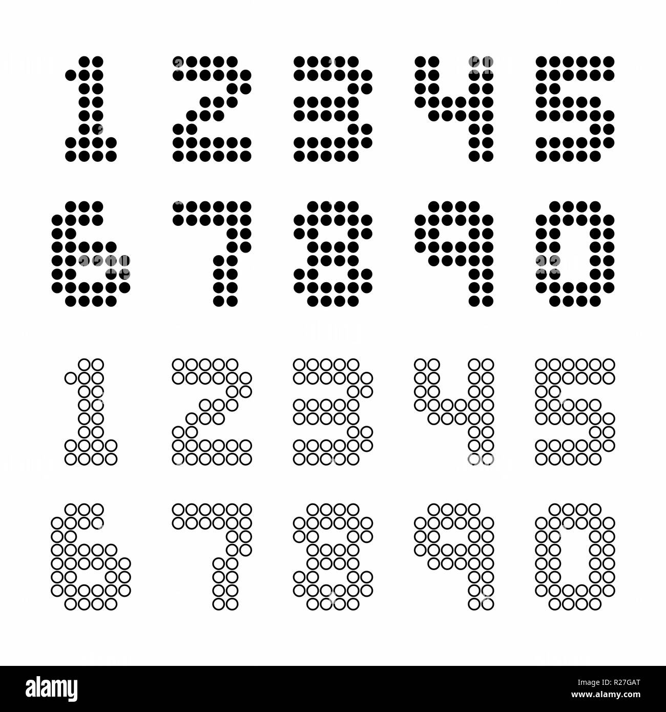 A set of numbers with scoreboard style on white background Stock Vector ...