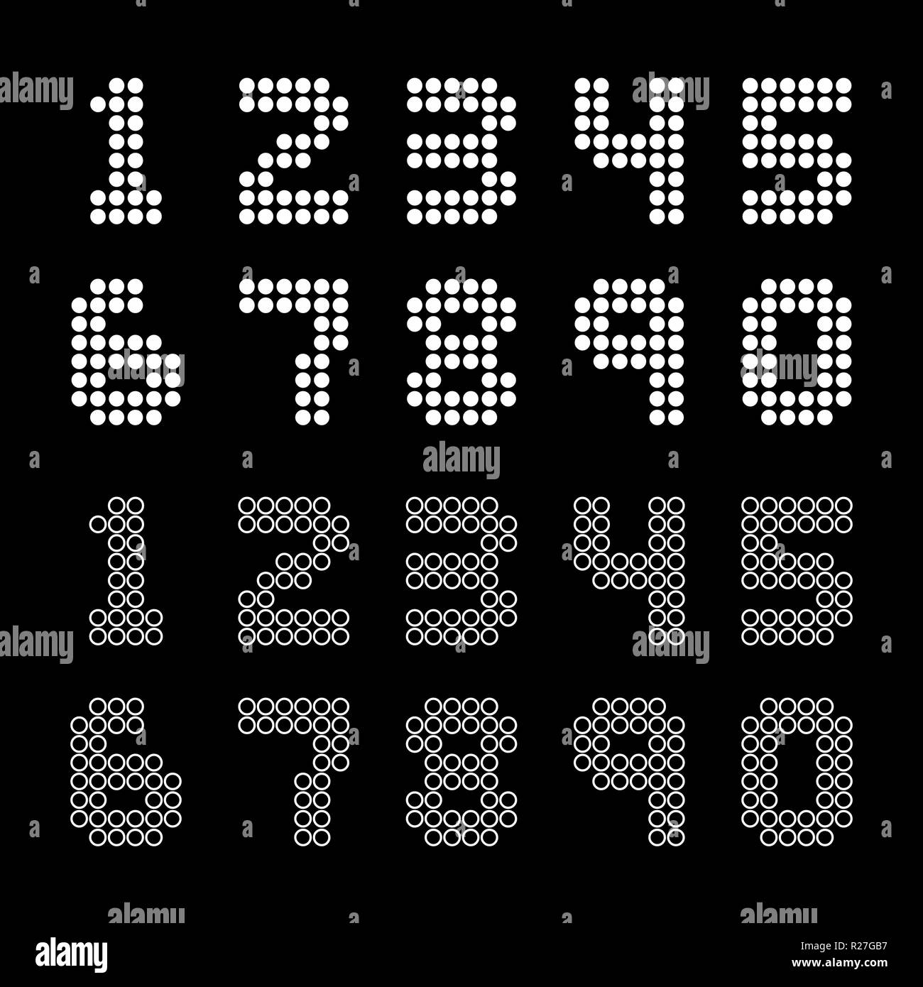 Set numbers on dark Stock Vector Images - Alamy