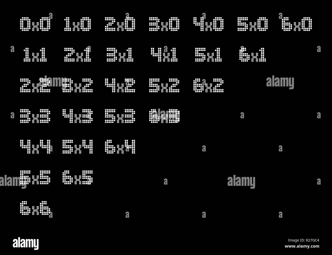 A set of sports results with scoreboard style on dark background Stock ...