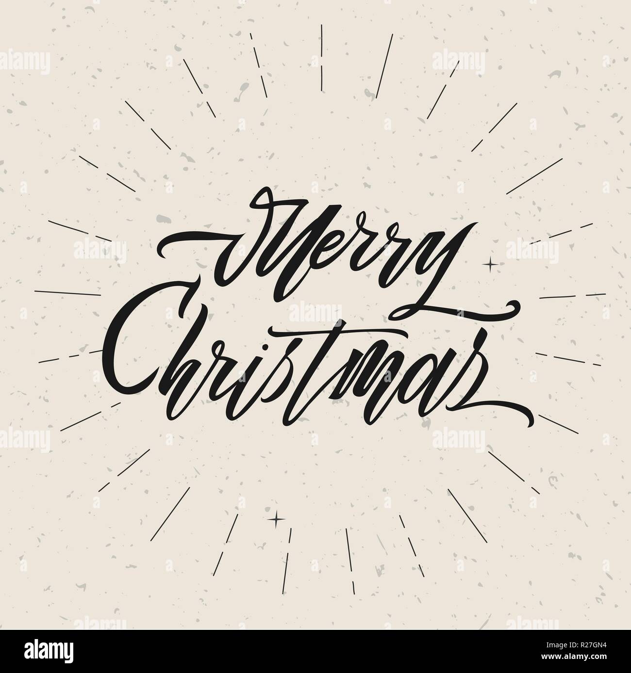 Merry christmas text vector on white background. Lettering for ...