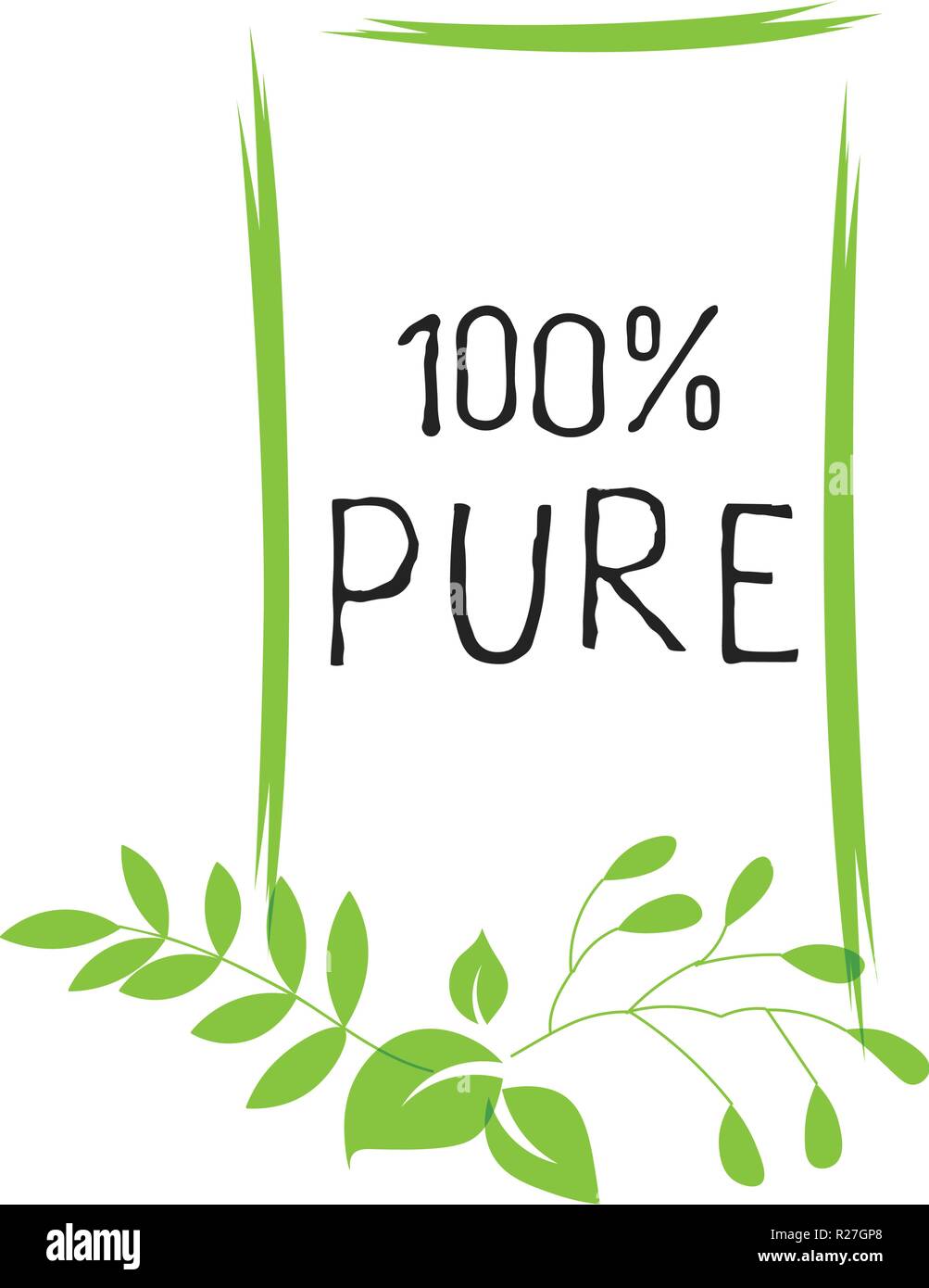 100 Pure label and high quality product badges. Bio healthy Eco food ...
