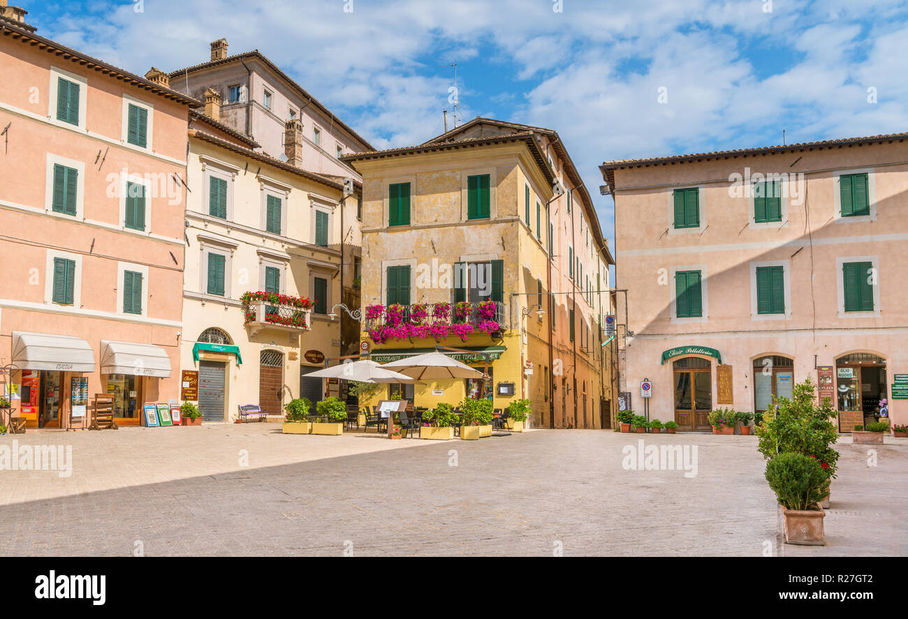 Picturesque sight in Trevi, ancient village in the Umbria region of ...