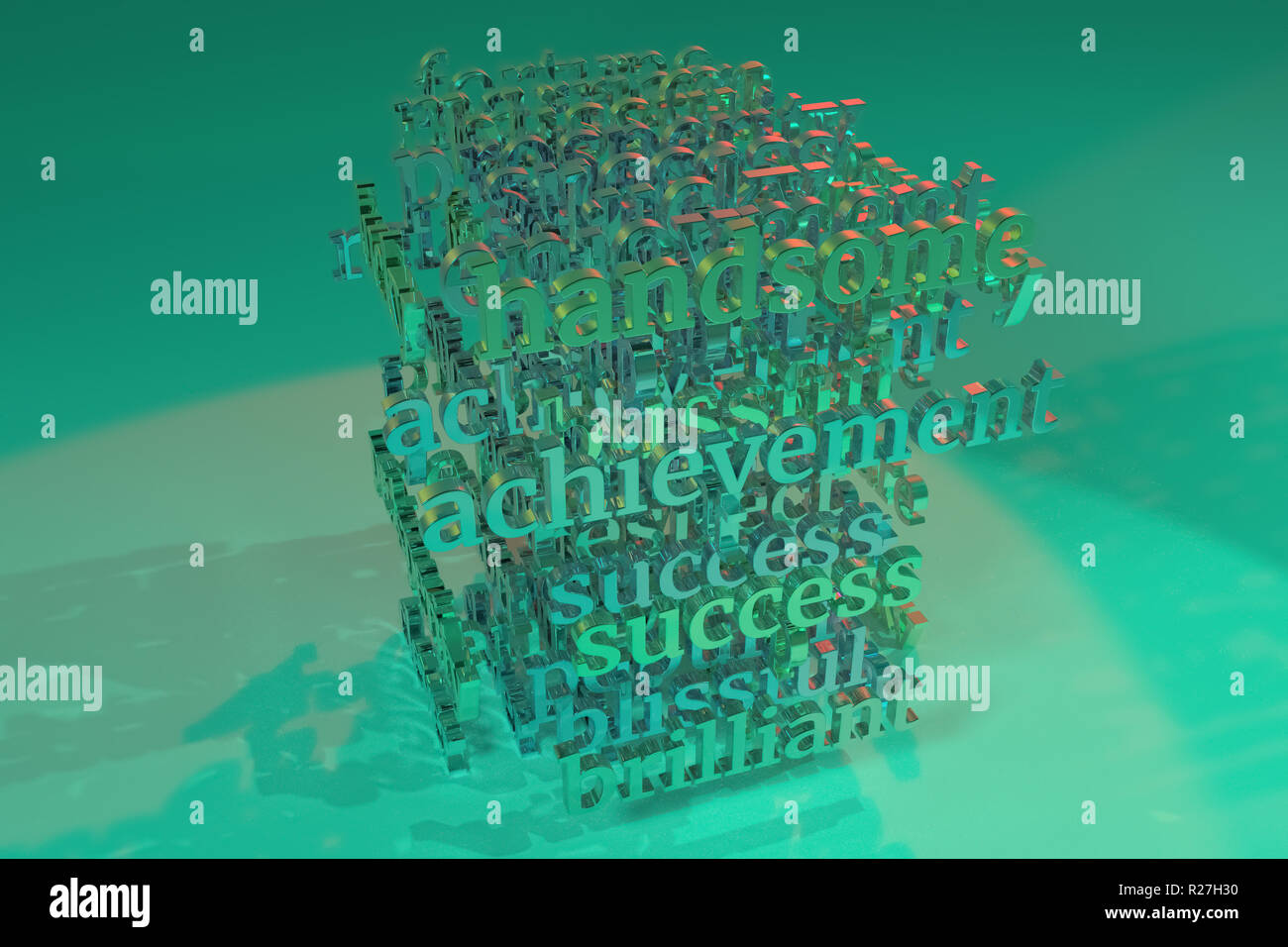 3D rendering. Background abstract, motivation related keywords cloud ...