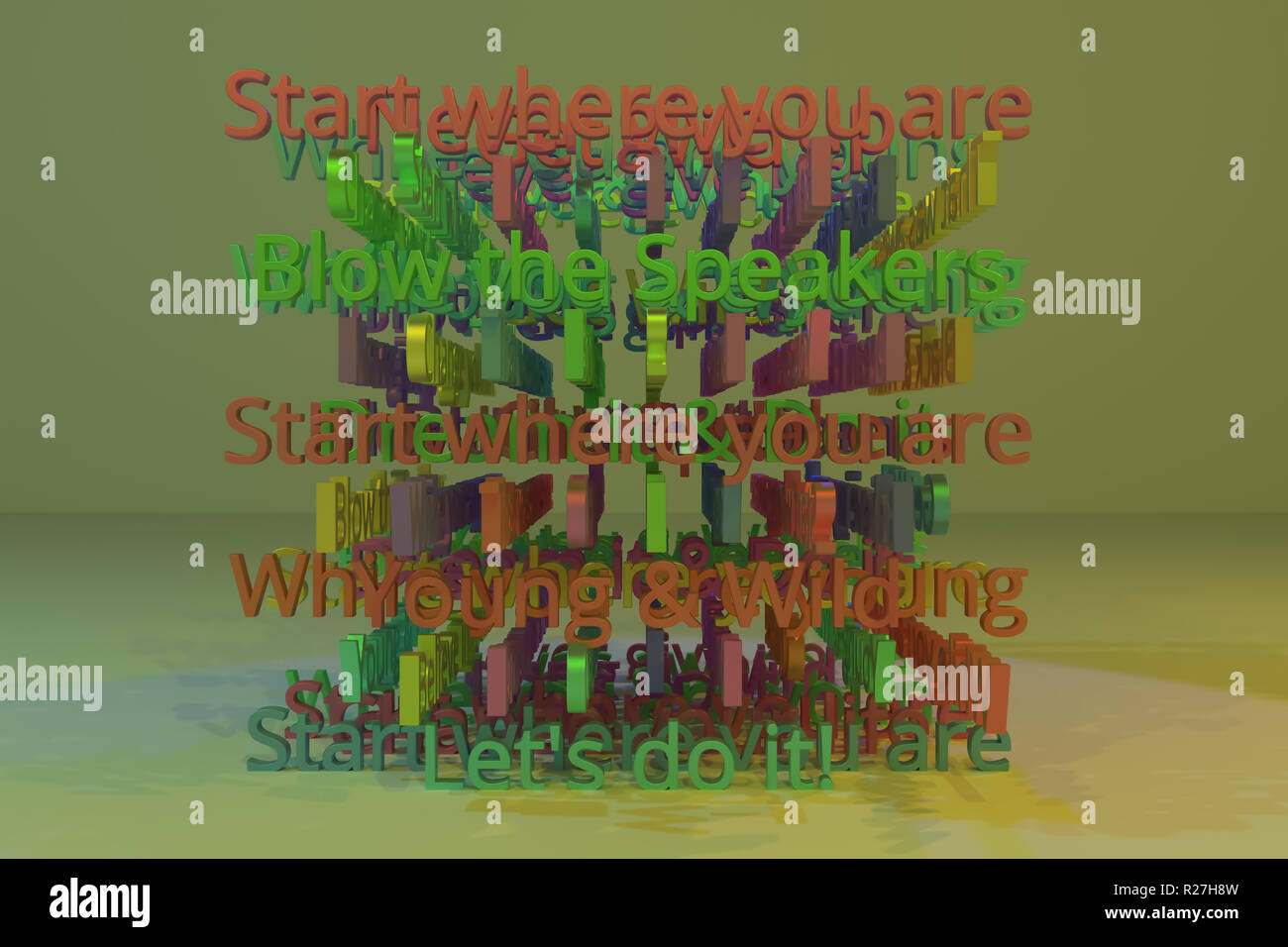 3D rendering. Motivation related keywords cloud, illustrations of CGI ...