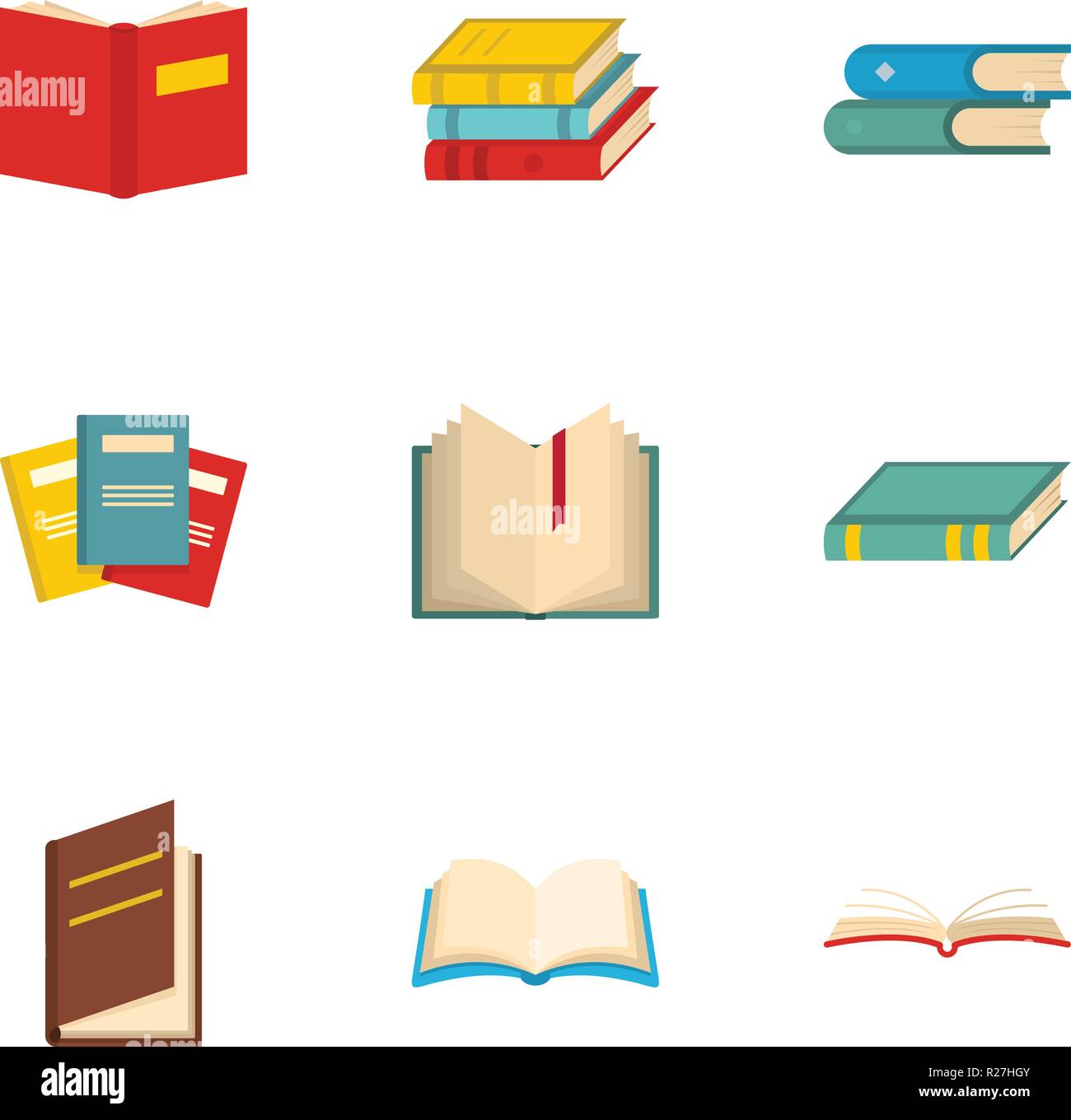 Reader icons set. Cartoon set of 9 reader vector icons for web isolated ...