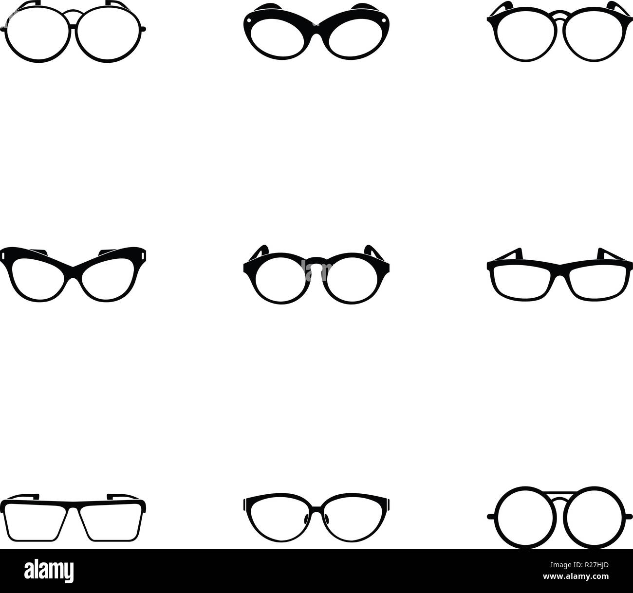 Safety glasses icons set. Simple set of 9 safety glasses vector icons ...