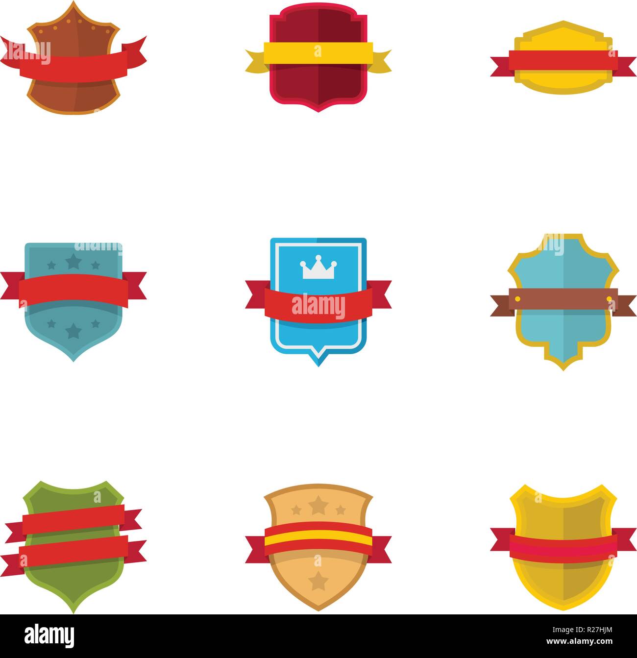 Standard icons set. flat set of 9 standard vector icons for web ...