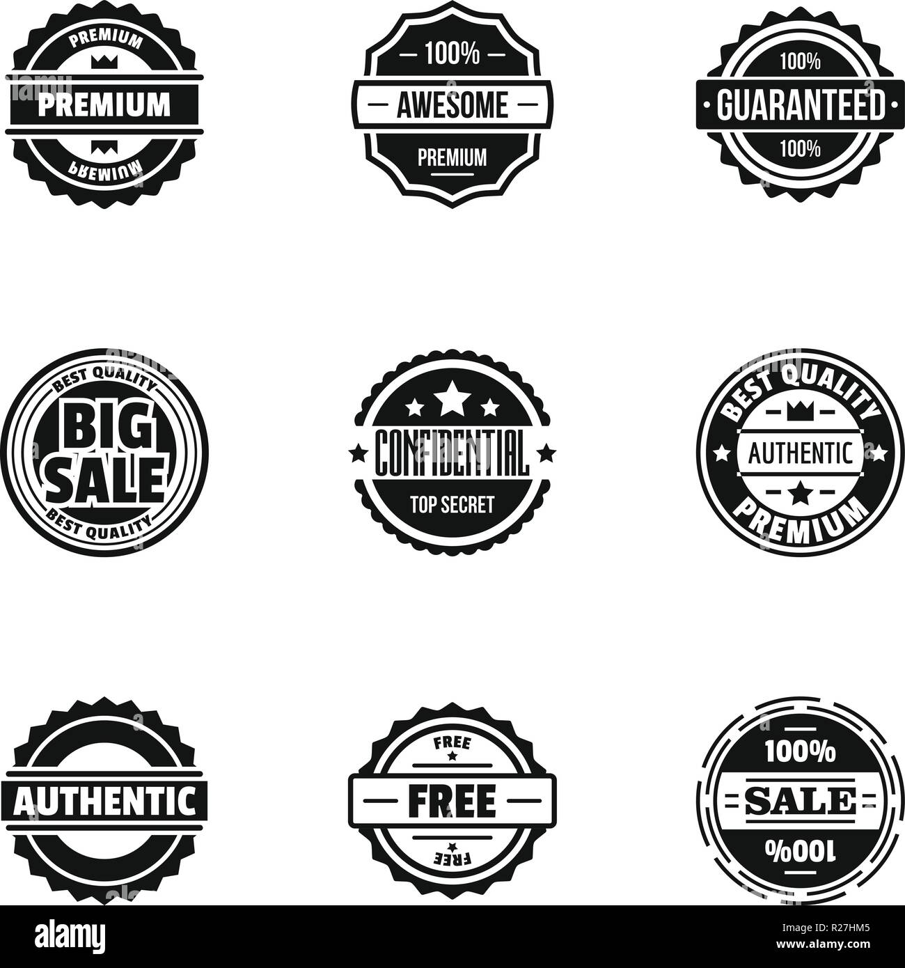 Turnover icons set. Simple set of 9 turnover vector icons for web ...