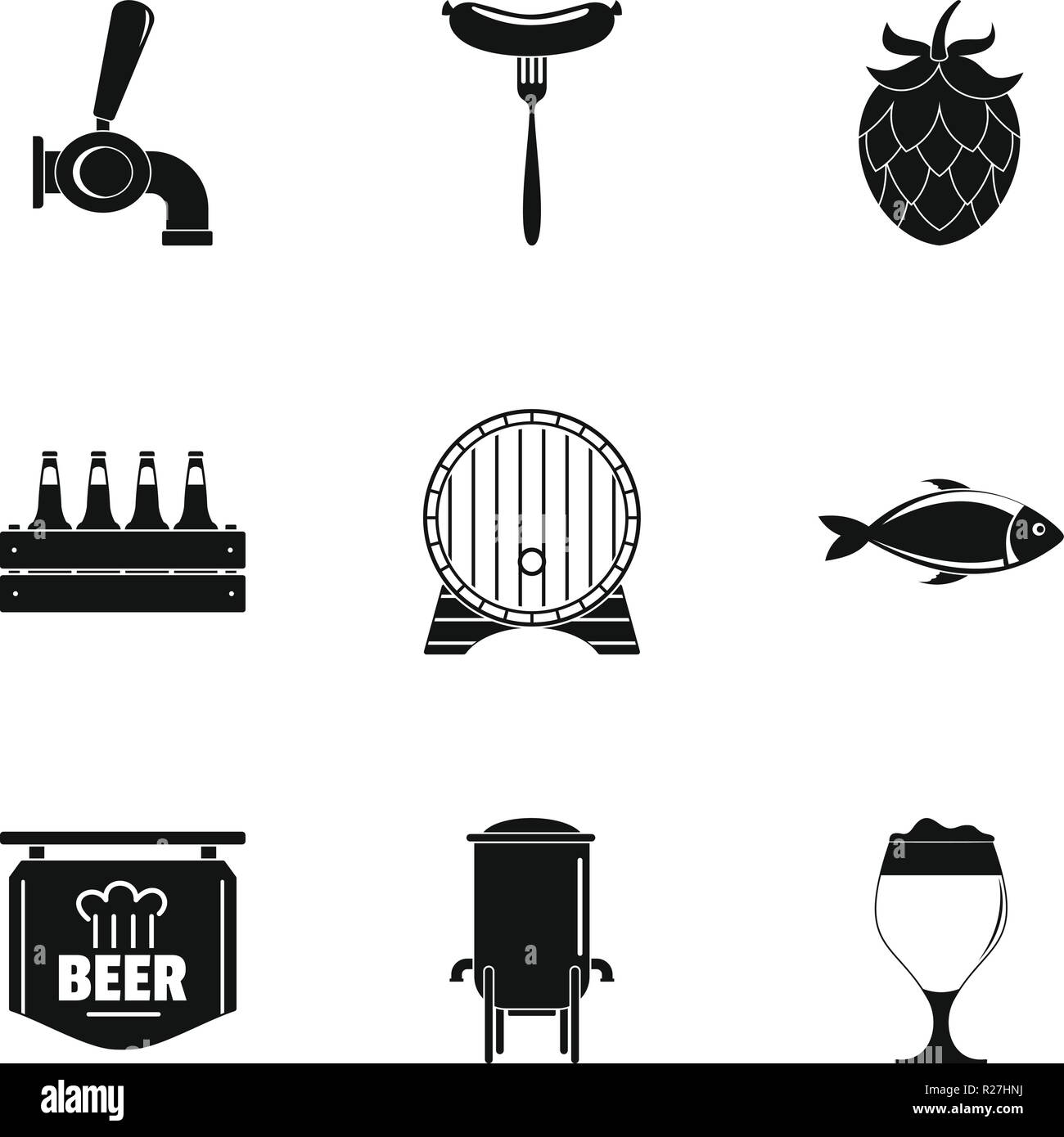 Suppertime icons set. Simple set of 9 suppertime vector icons for web ...