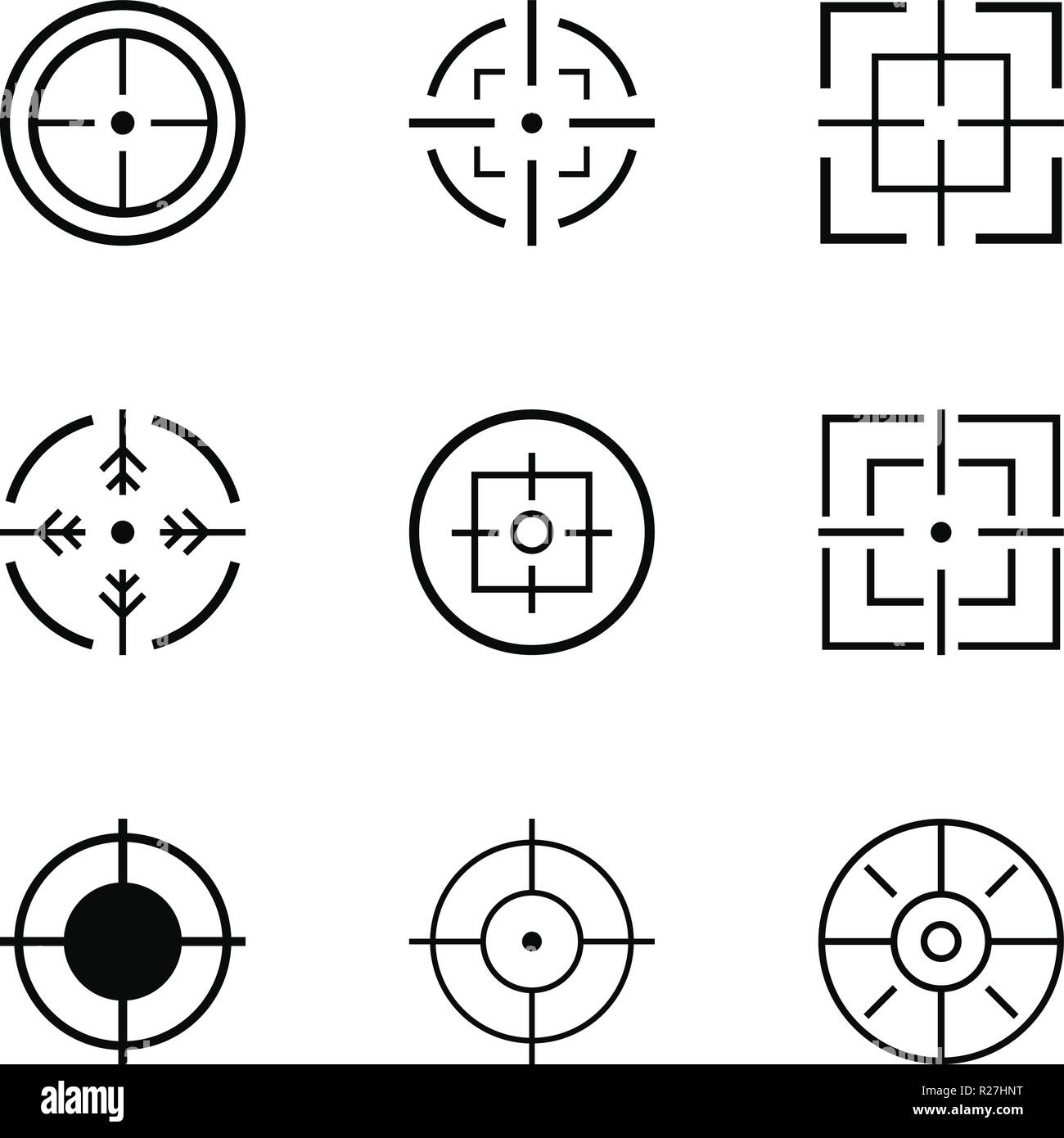 Vision icons set. Simple set of 9 vision vector icons for web isolated ...