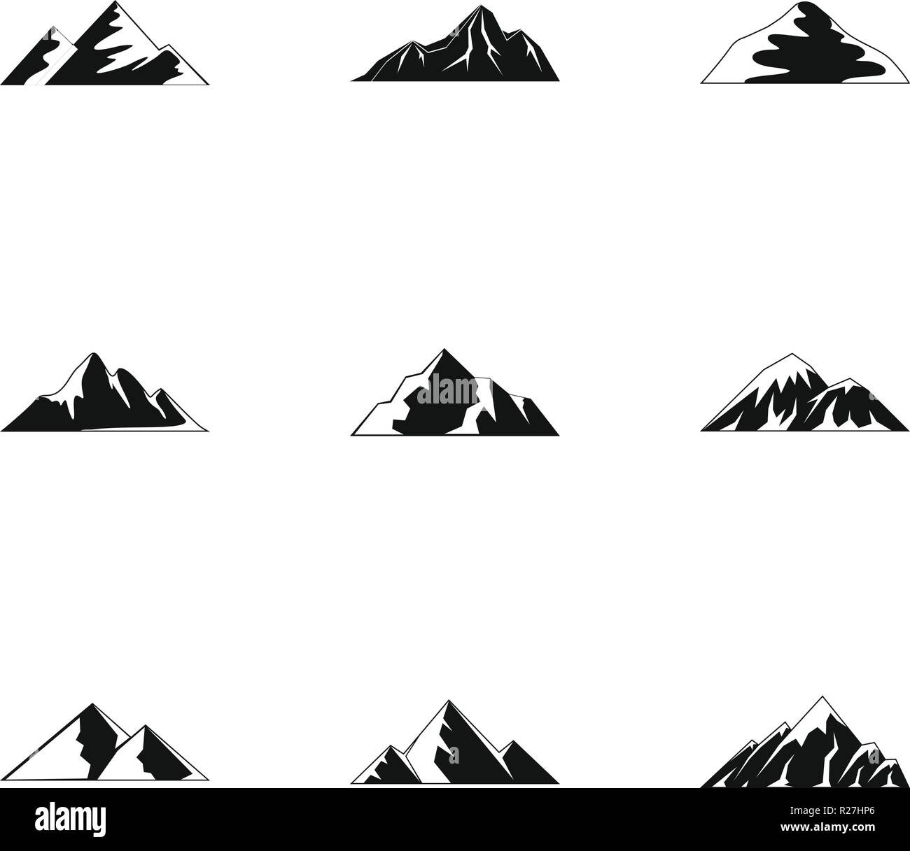 Altitude icons set. Simple set of 9 altitude vector icons for web ...