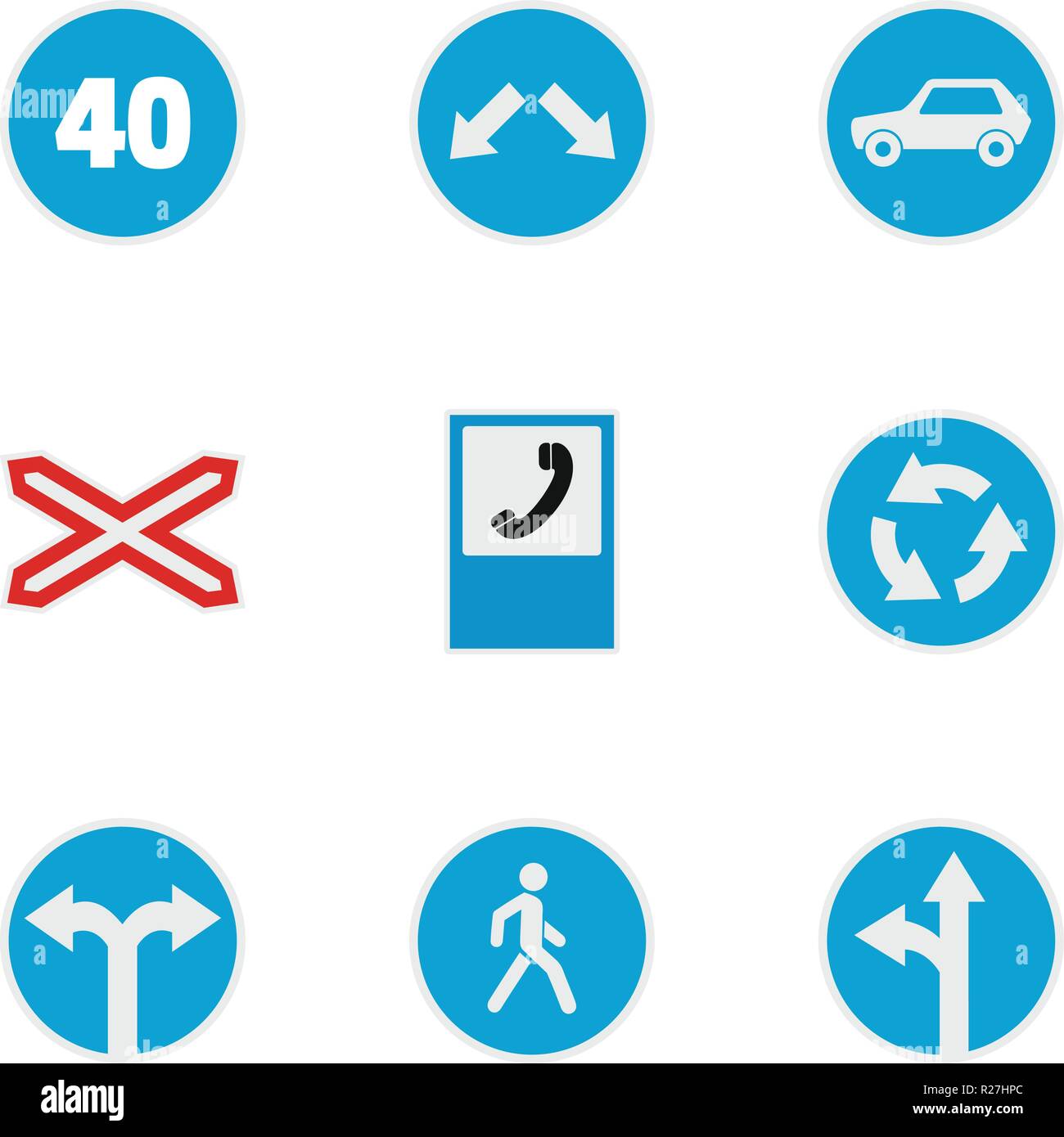 Guide mark icons set. flat set of 9 guide mark vector icons for web ...