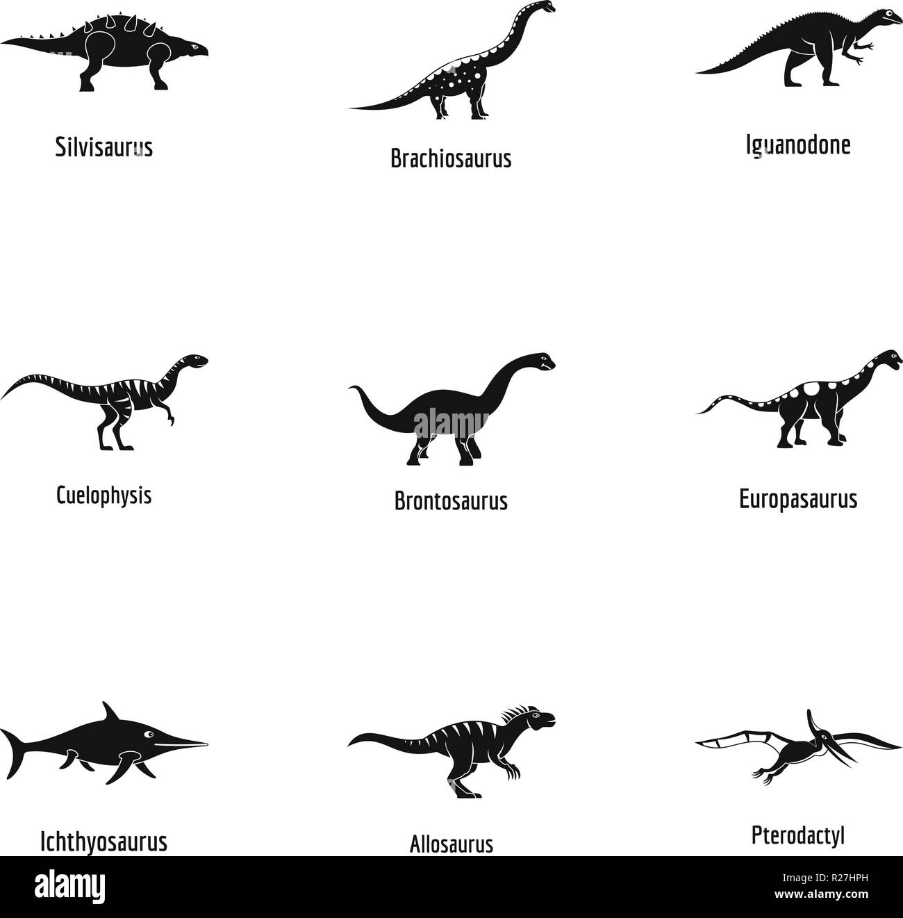 Bird of prey icons set. Simple set of 9 bird of prey vector icons for ...