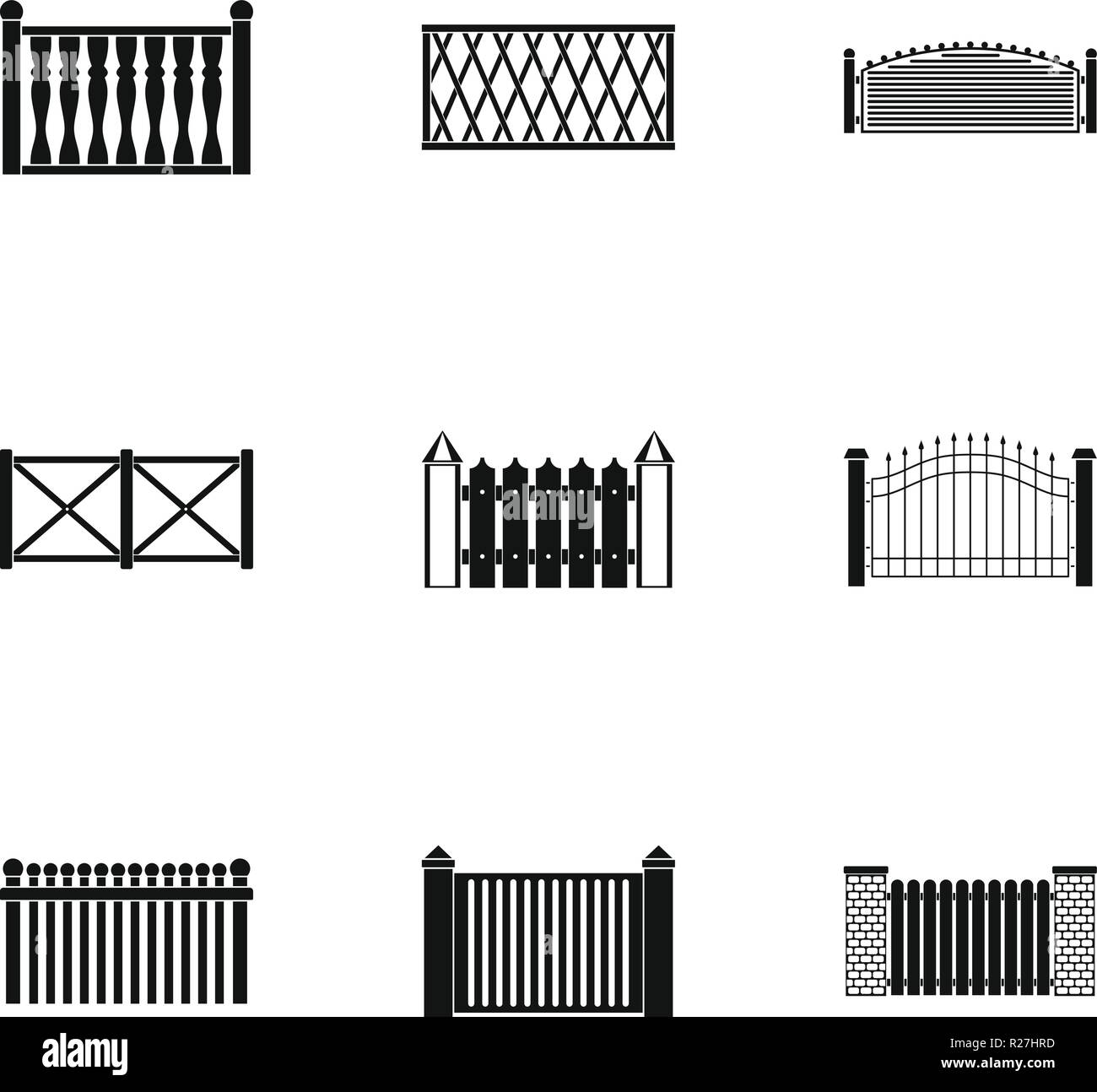 Doorway icons set. Simple set of 9 doorway vector icons for web ...