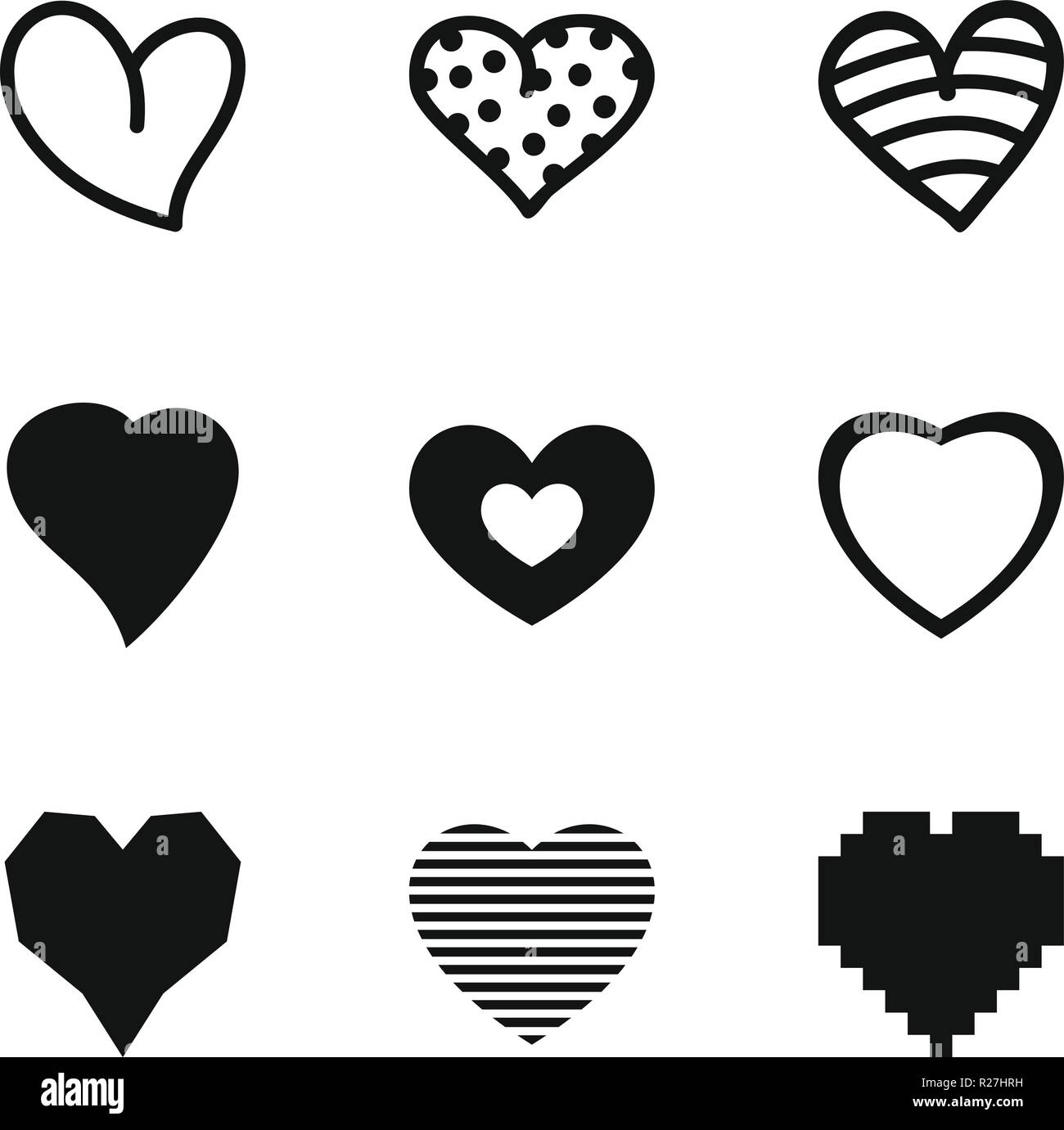 Cardiac icons set. Simple set of 9 cardiac vector icons for web ...