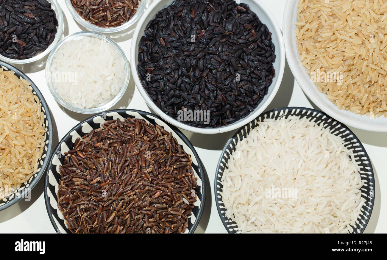 rice, different varieties of raw rice Stock Photo - Alamy