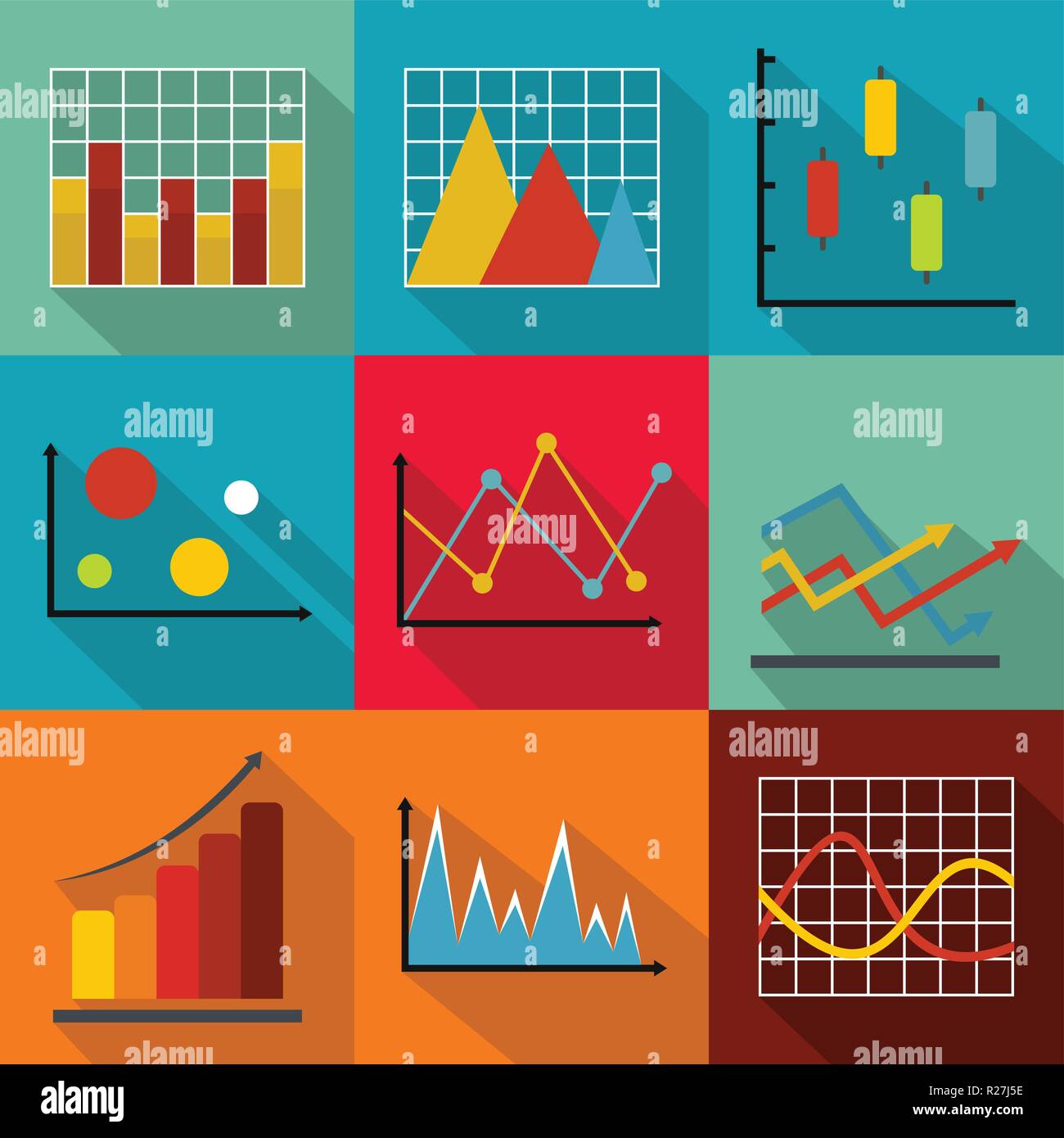 Economic policy icons set. flat set of 9 economic policy vector icons ...