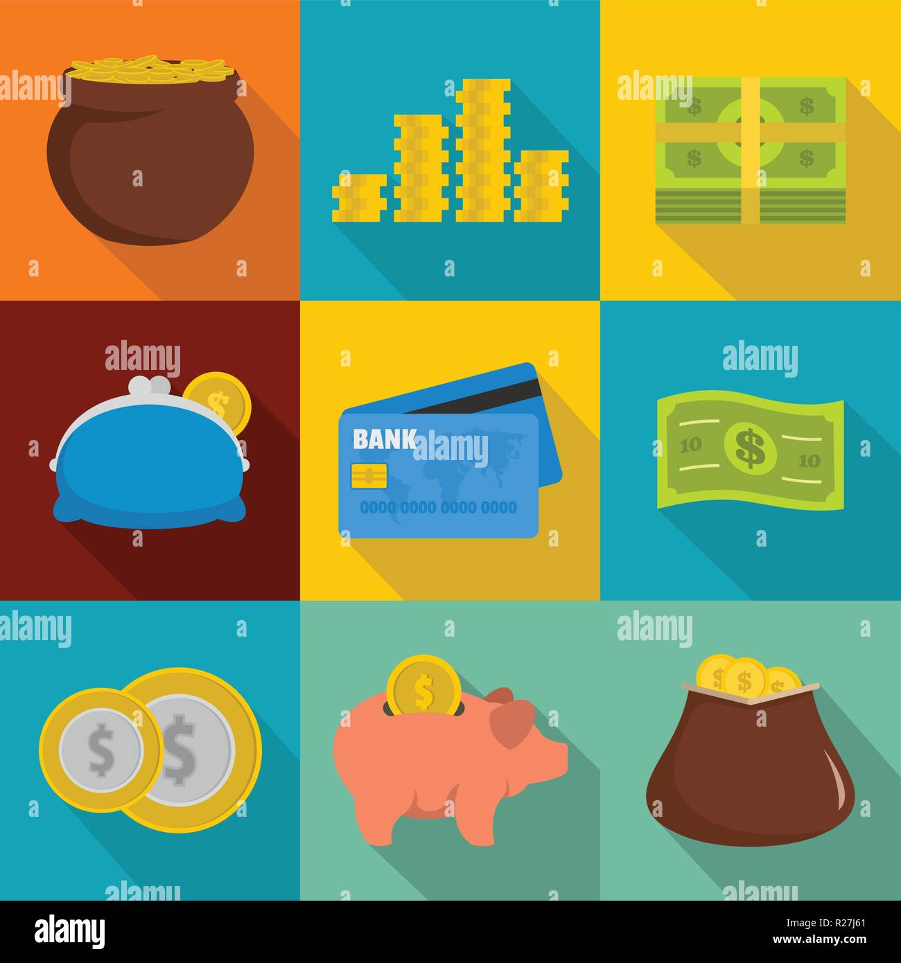Hoarding icons set. flat set of 9 hoarding vector icons for web ...