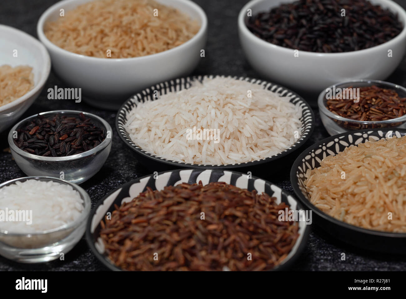rice, different varieties of raw rice Stock Photo - Alamy
