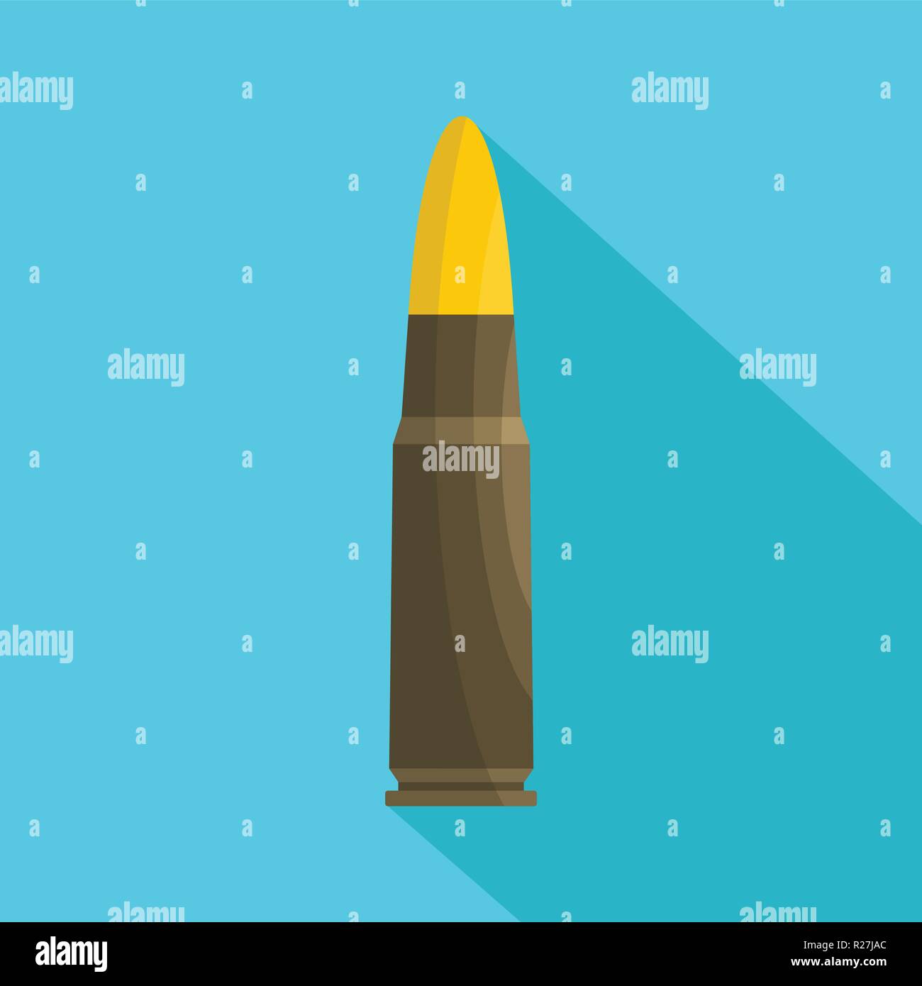 Gun cartridge icon. Flat illustration of gun cartridge vector icon for ...