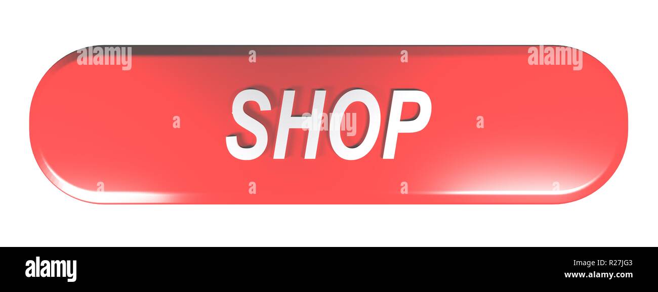 Red rounded rectangle push button SHOP - 3D rendering illustration Stock Photo - Alamy
