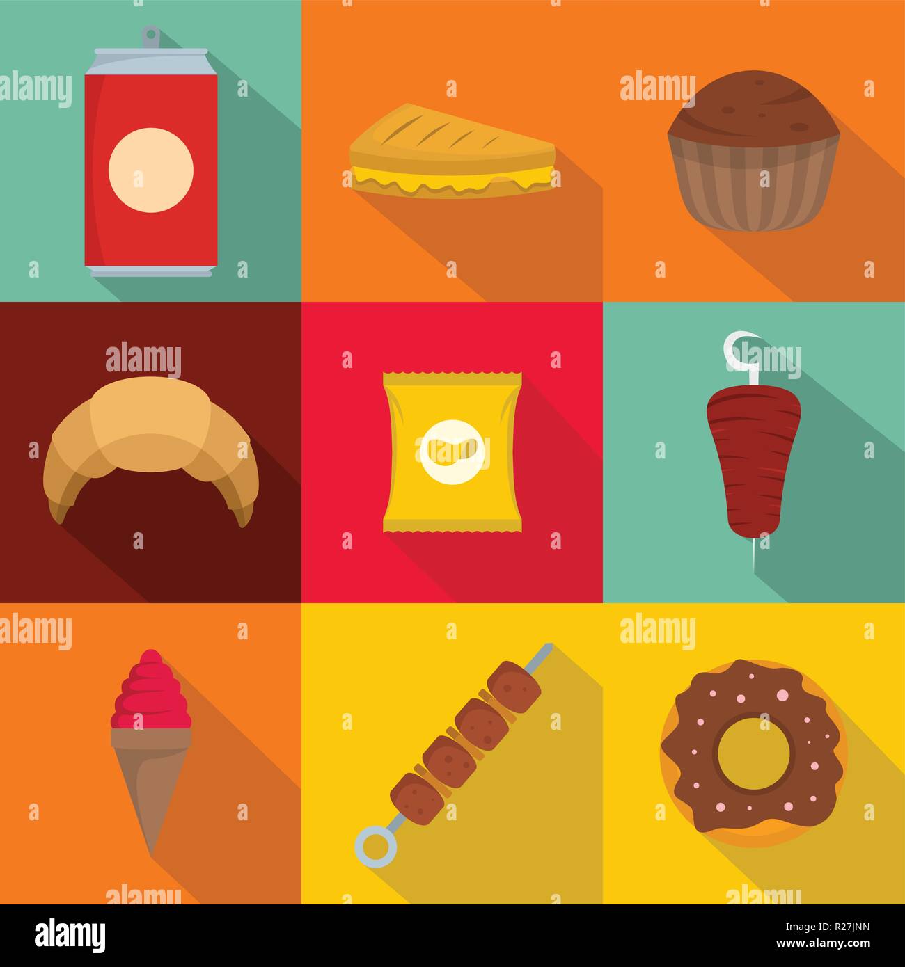 Obesity icons set. flat set of 9 obesity vector icons for web isolated ...