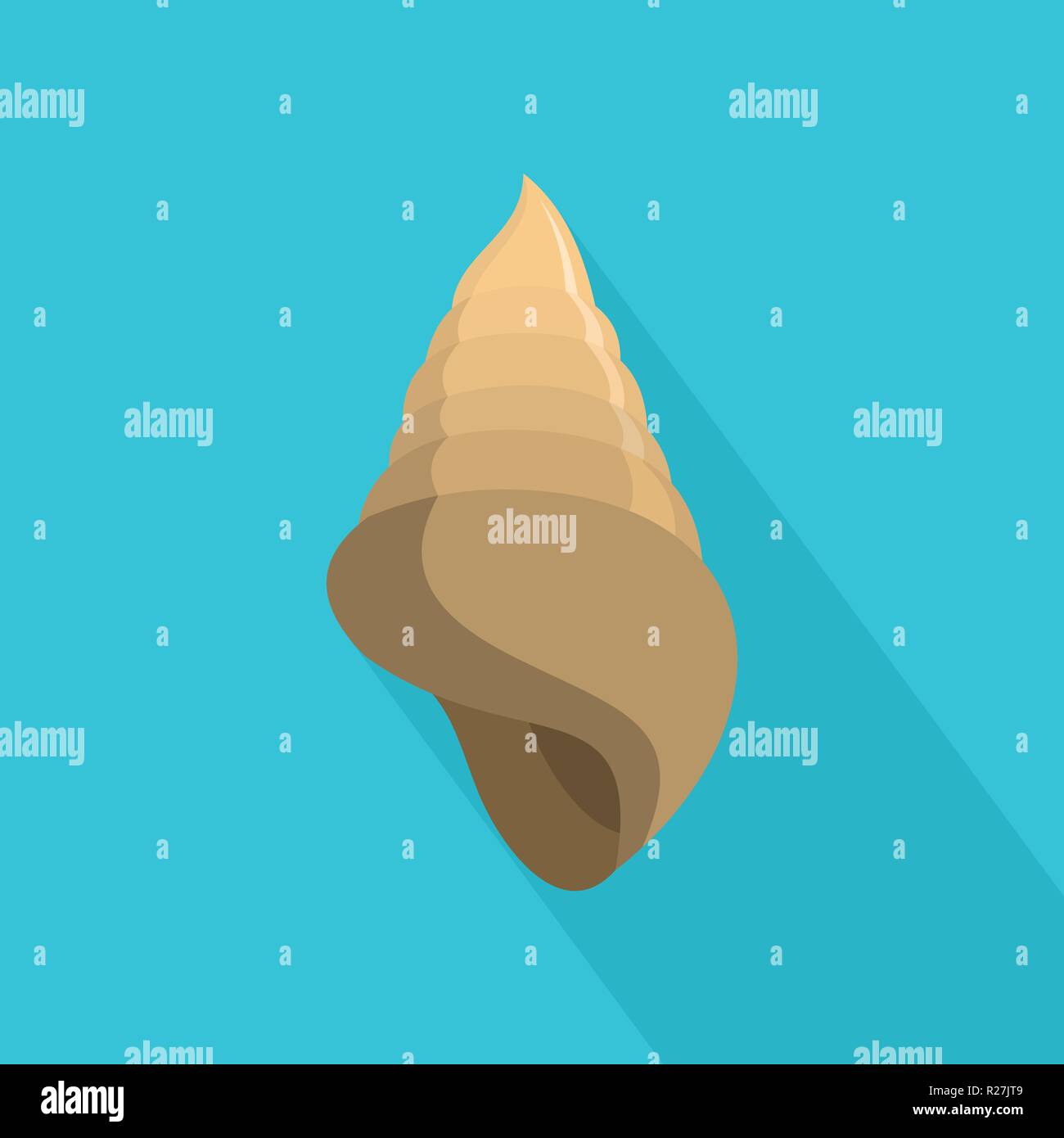 Spiral shell icon. Flat illustration of spiral shell vector icon for ...