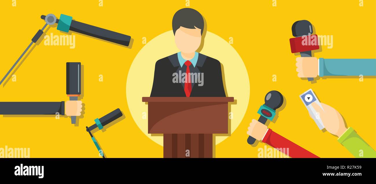 Interview banner. Flat illustration of interview vector banner for web ...