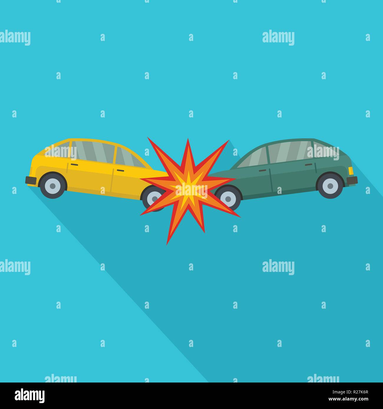 Head collision icon. Flat illustration of head collision vector icon ...