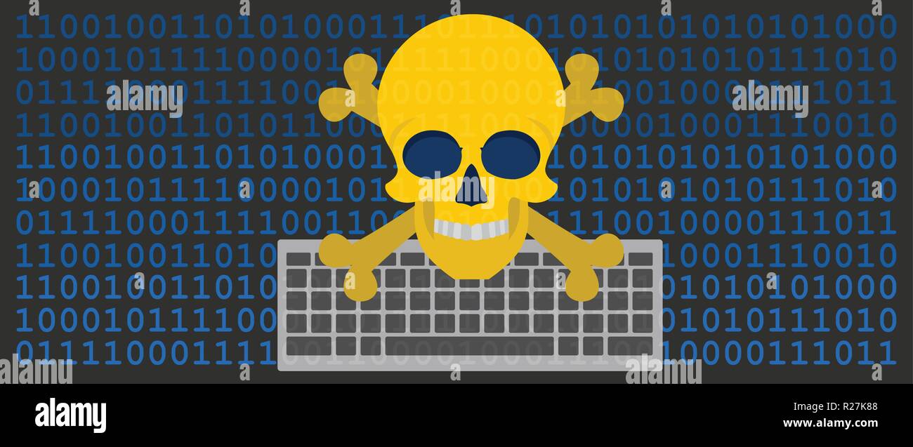 Cyber criminal banner. Flat illustration of cyber criminal vector ...