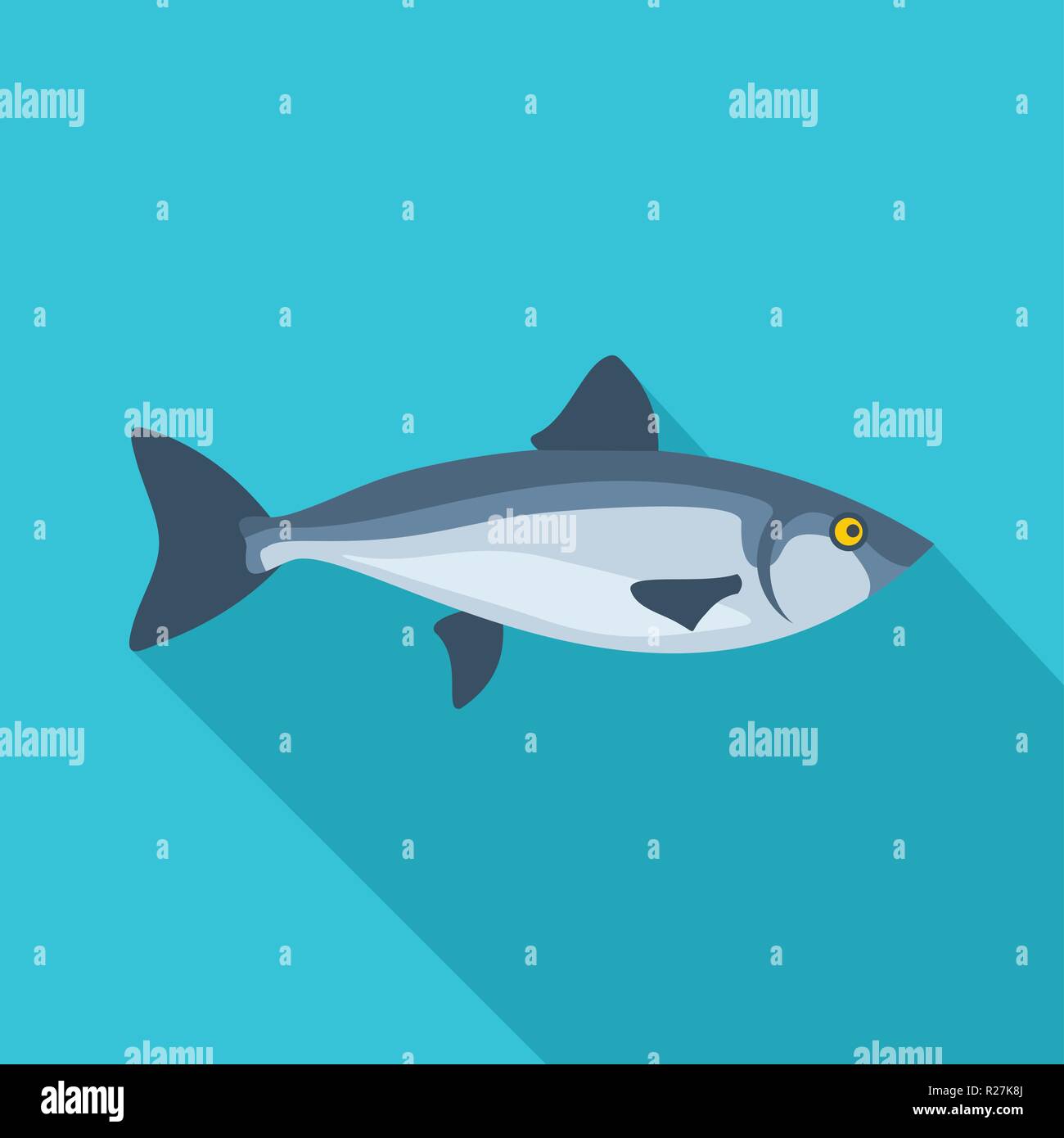Ocean fish icon. Flat illustration of ocean fish vector icon for web ...
