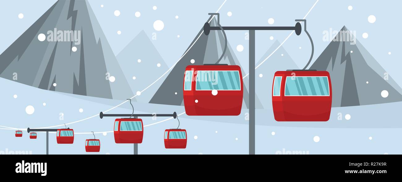 Lift banner. Flat illustration of lift vector banner for web Stock ...