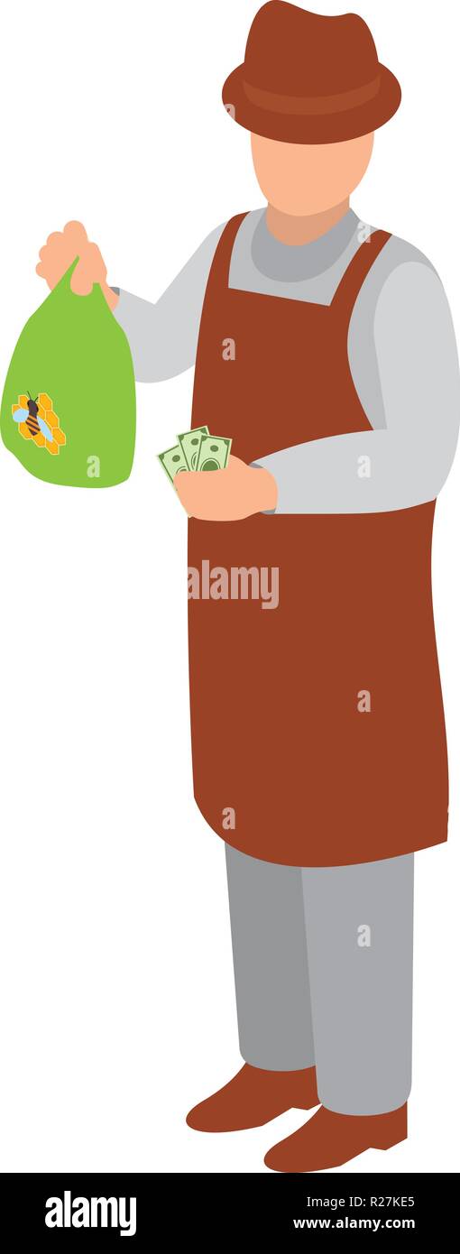 Saler icon. Isometric illustration of saler vector icon for web Stock ...