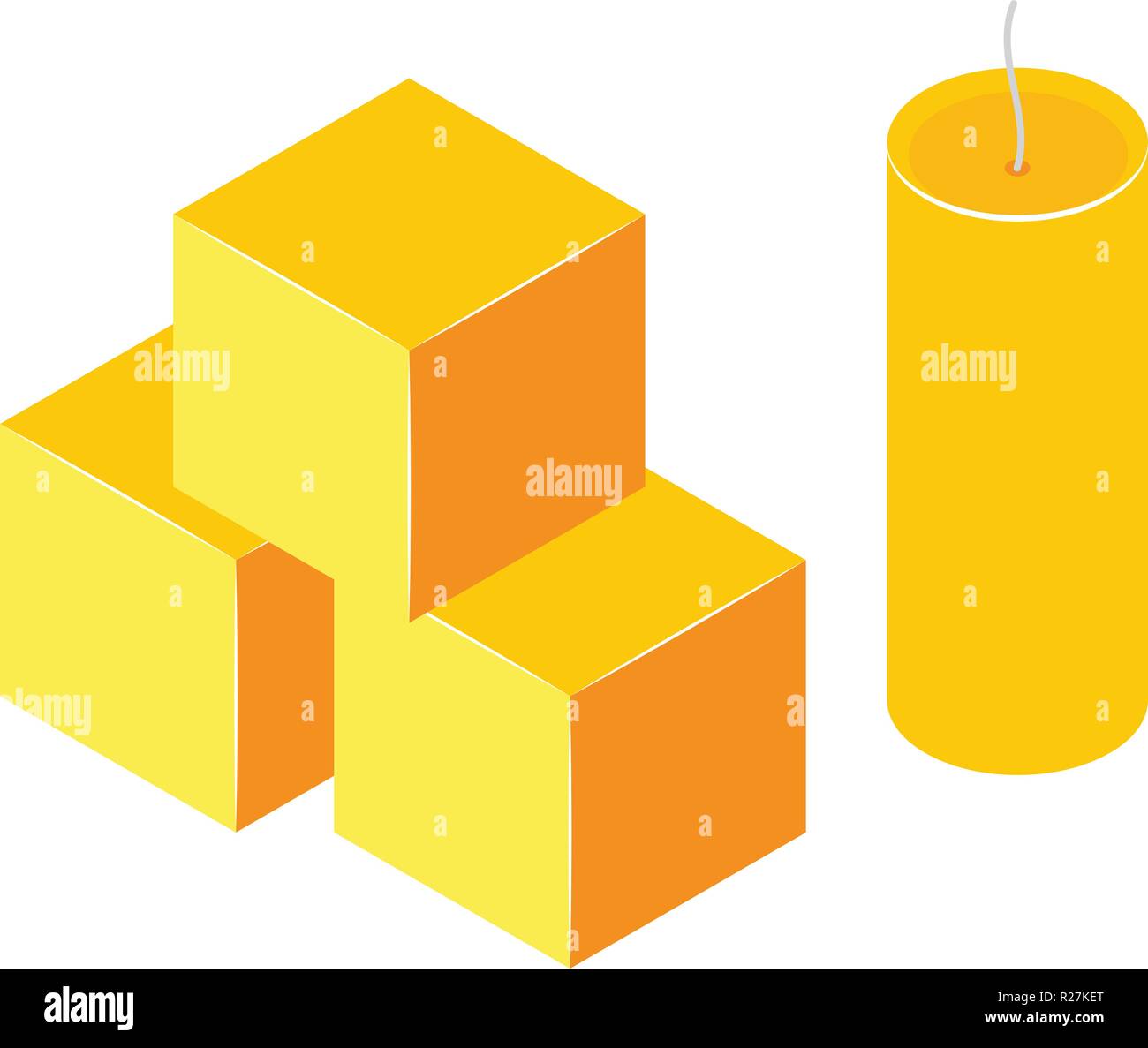 Honey cube icon. Isometric illustration of honey cube vector icon for ...