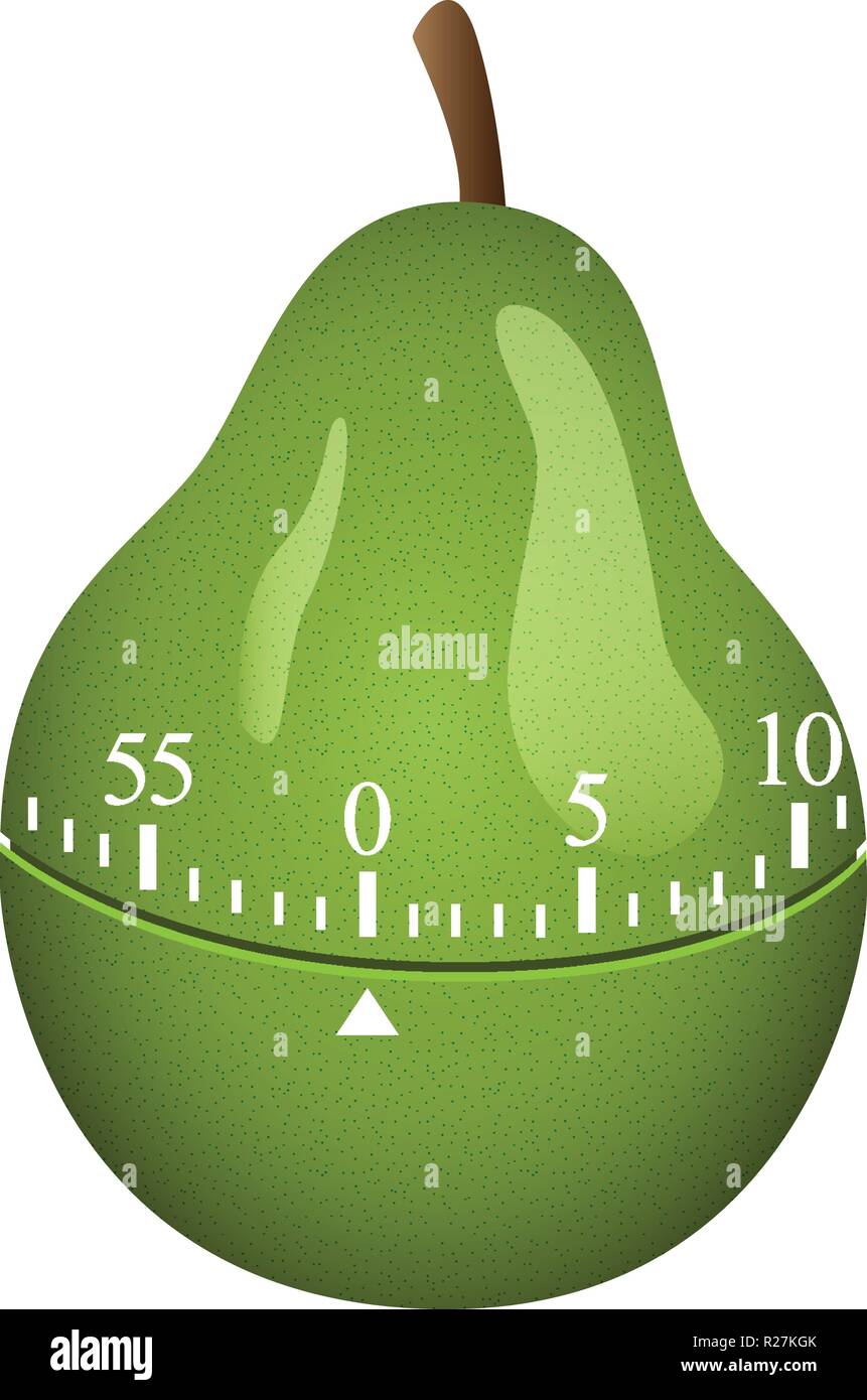 Pear timer mockup. Realistic illustration of pear timer vector mockup ...