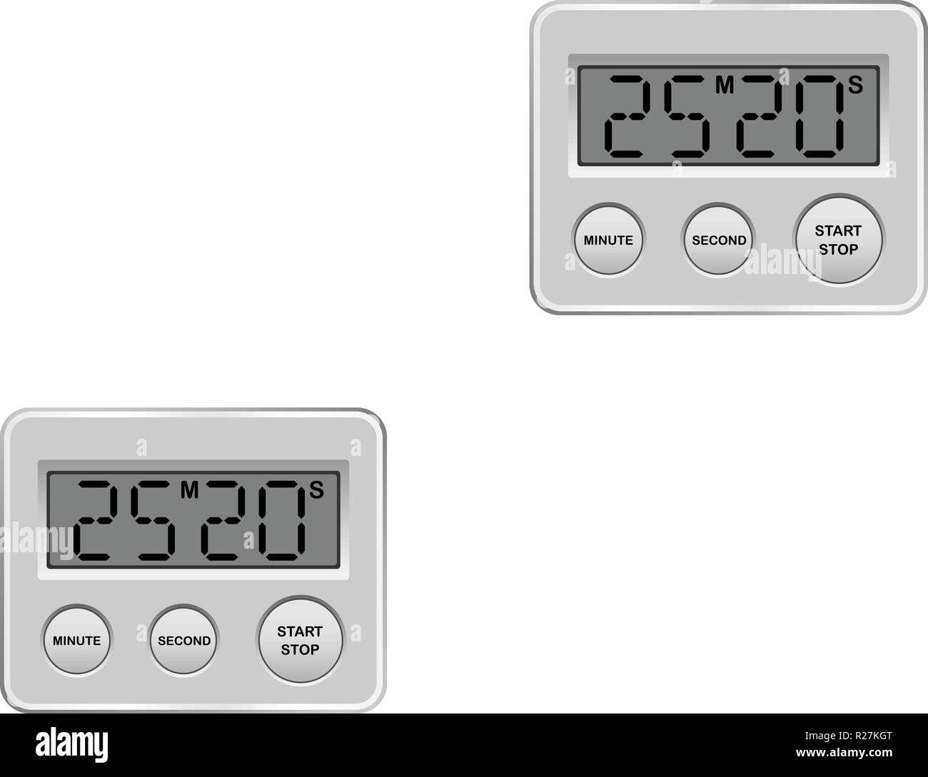 Digital timer mockup. Realistic illustration of digital timer vector ...