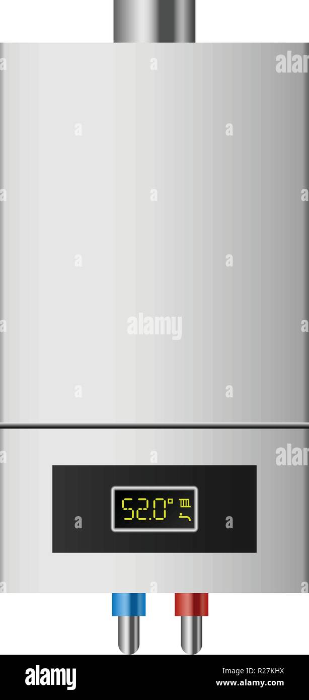 Small boiler mockup. Realistic illustration of small boiler vector ...