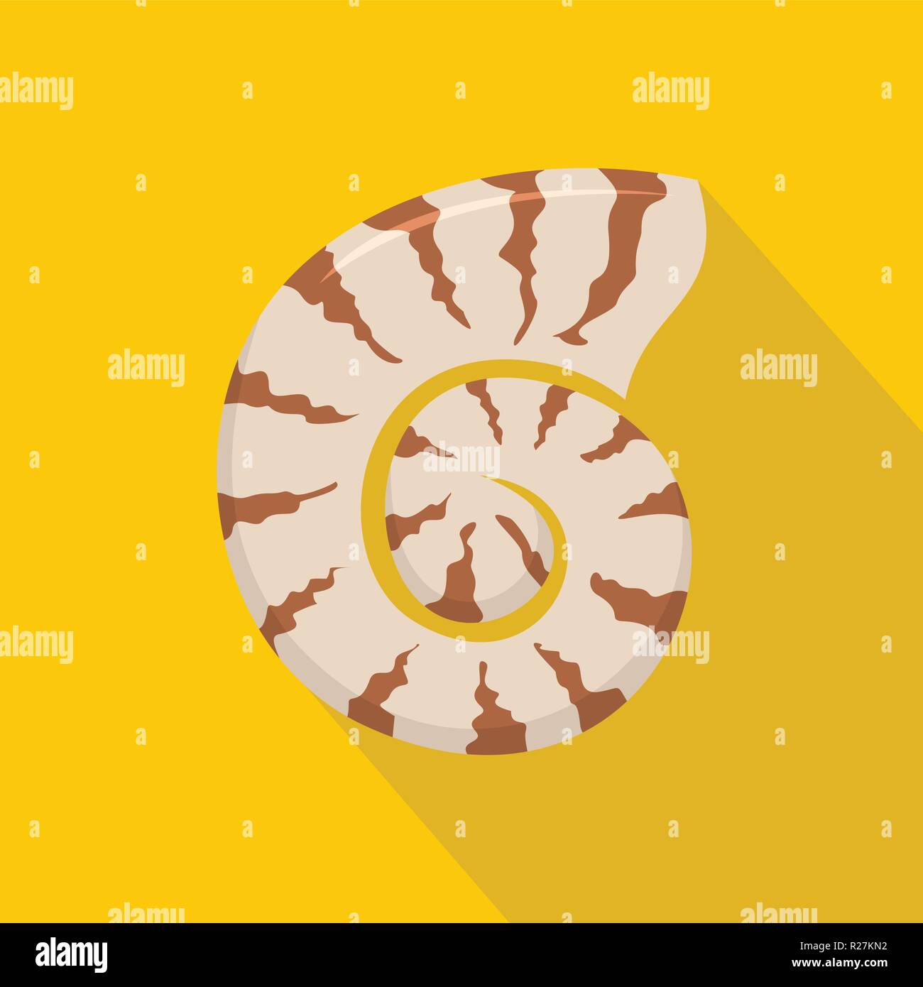 Striped shell icon. Flat illustration of striped shell vector icon for ...