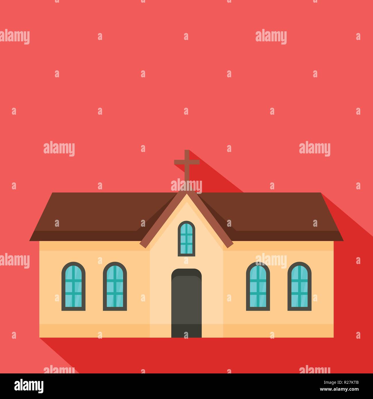 Small church icon. Flat illustration of small church vector icon for ...