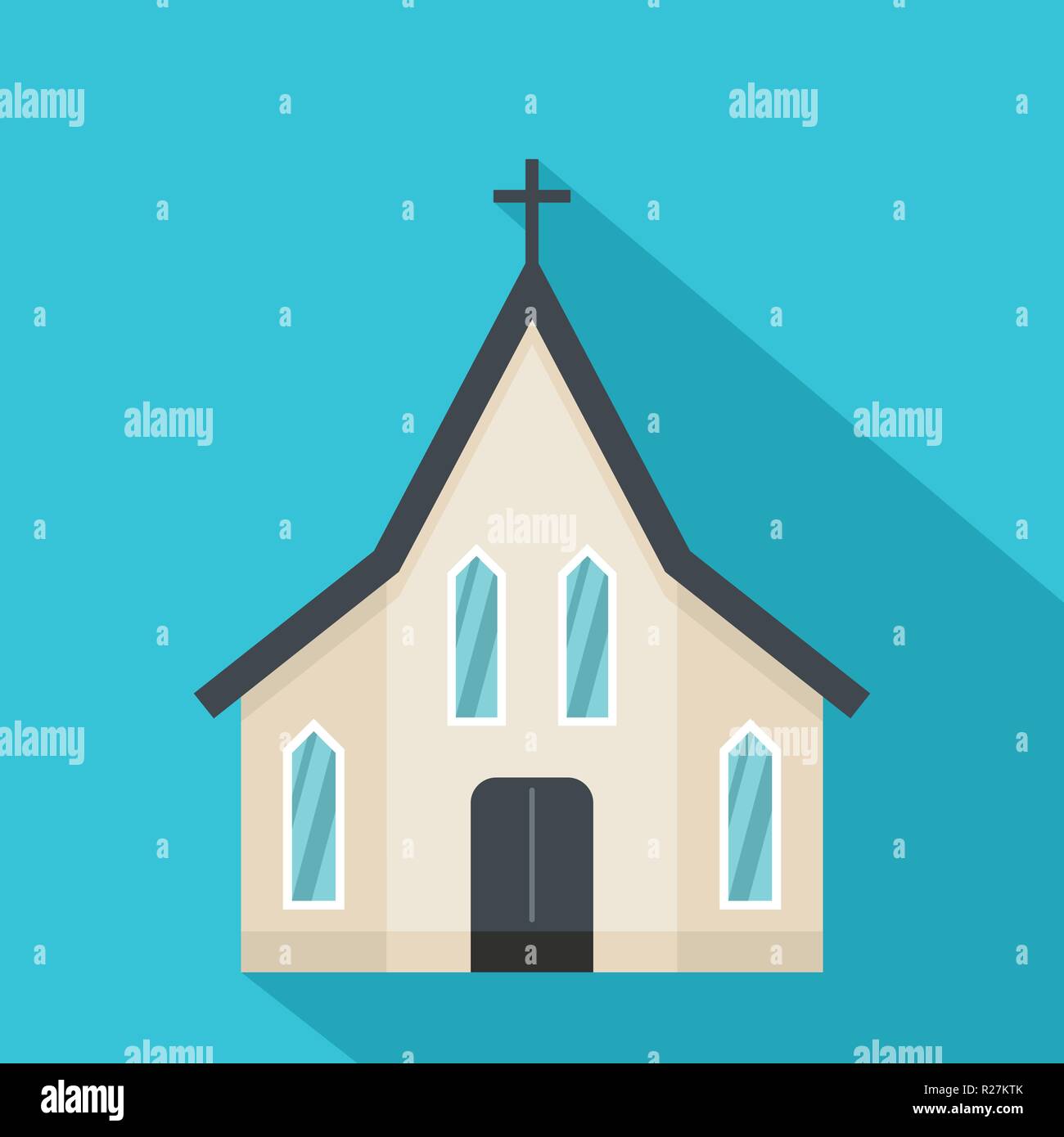 Easter church icon. Flat illustration of easter church vector icon for ...