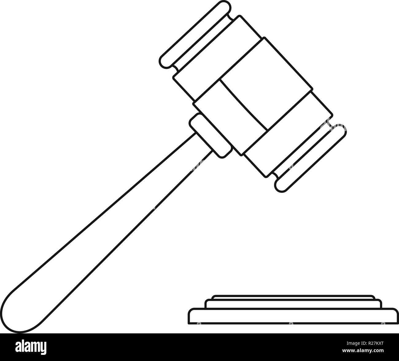 Auction gavel icon. Outline illustration of auction gavel vector icon ...