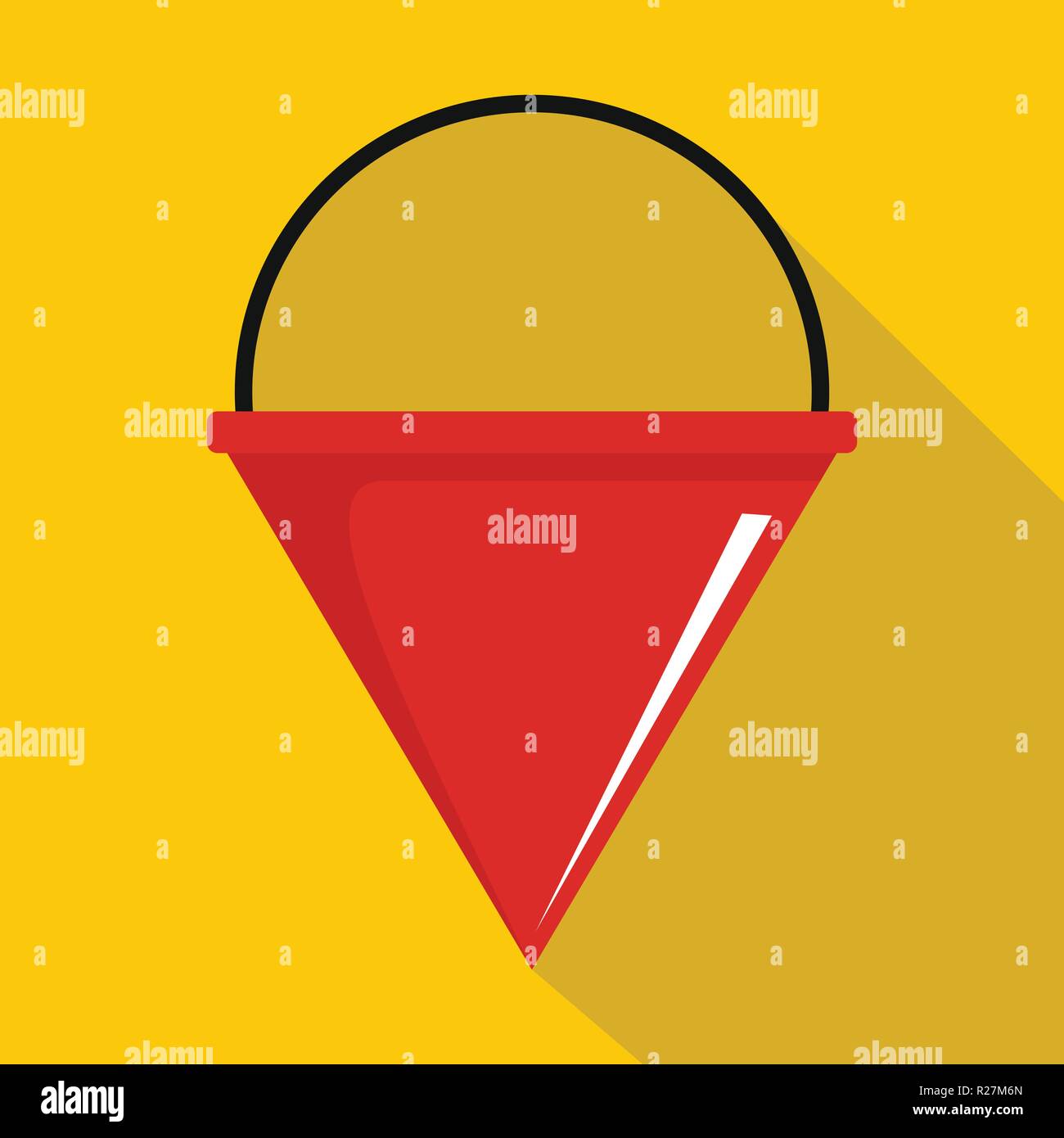 Fire bucket icon. Flat illustration of fire bucket vector icon for web ...